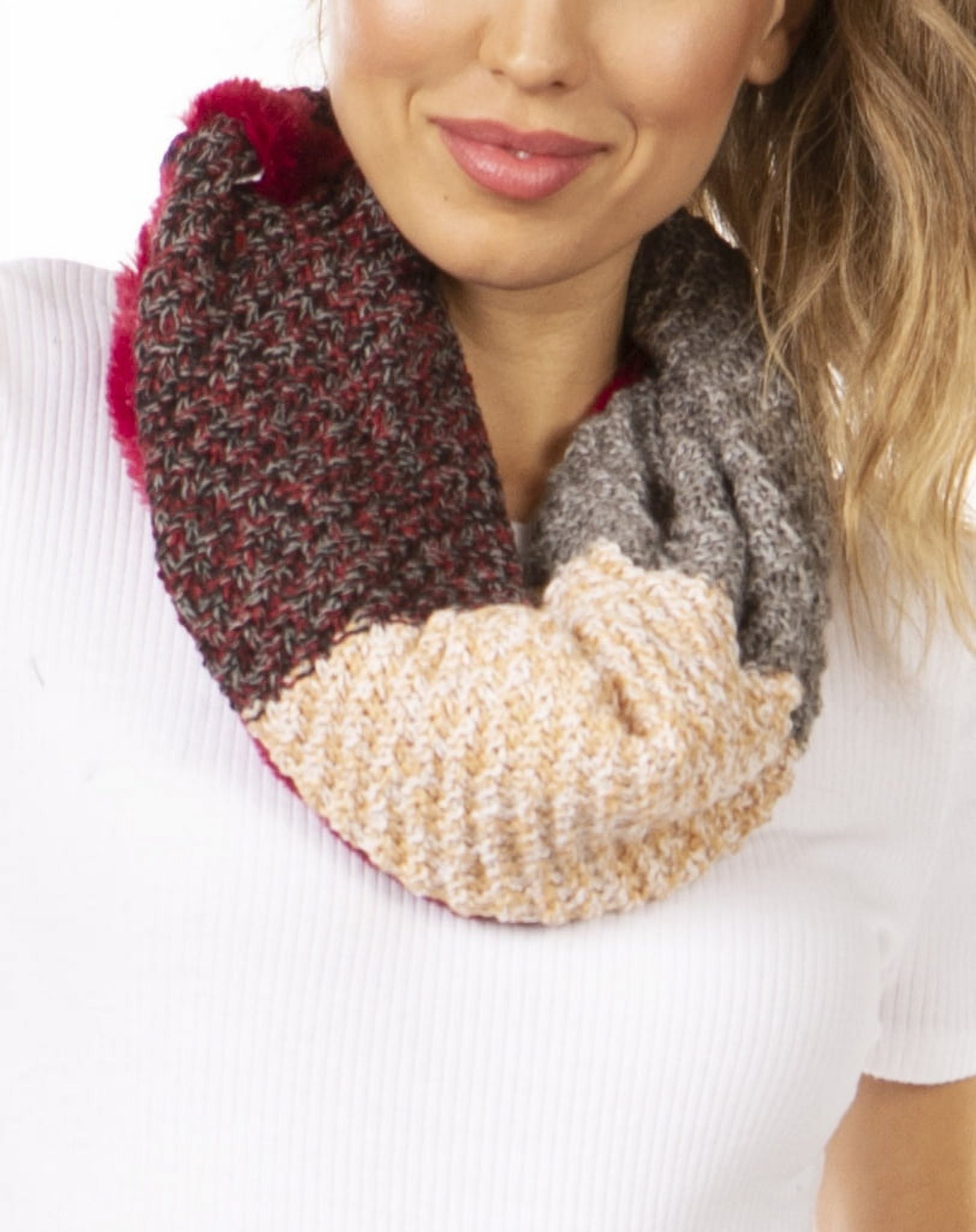 Sakkas Julie Short Wrap Around Two Sided Faux Fur And Ribbed Knit ...