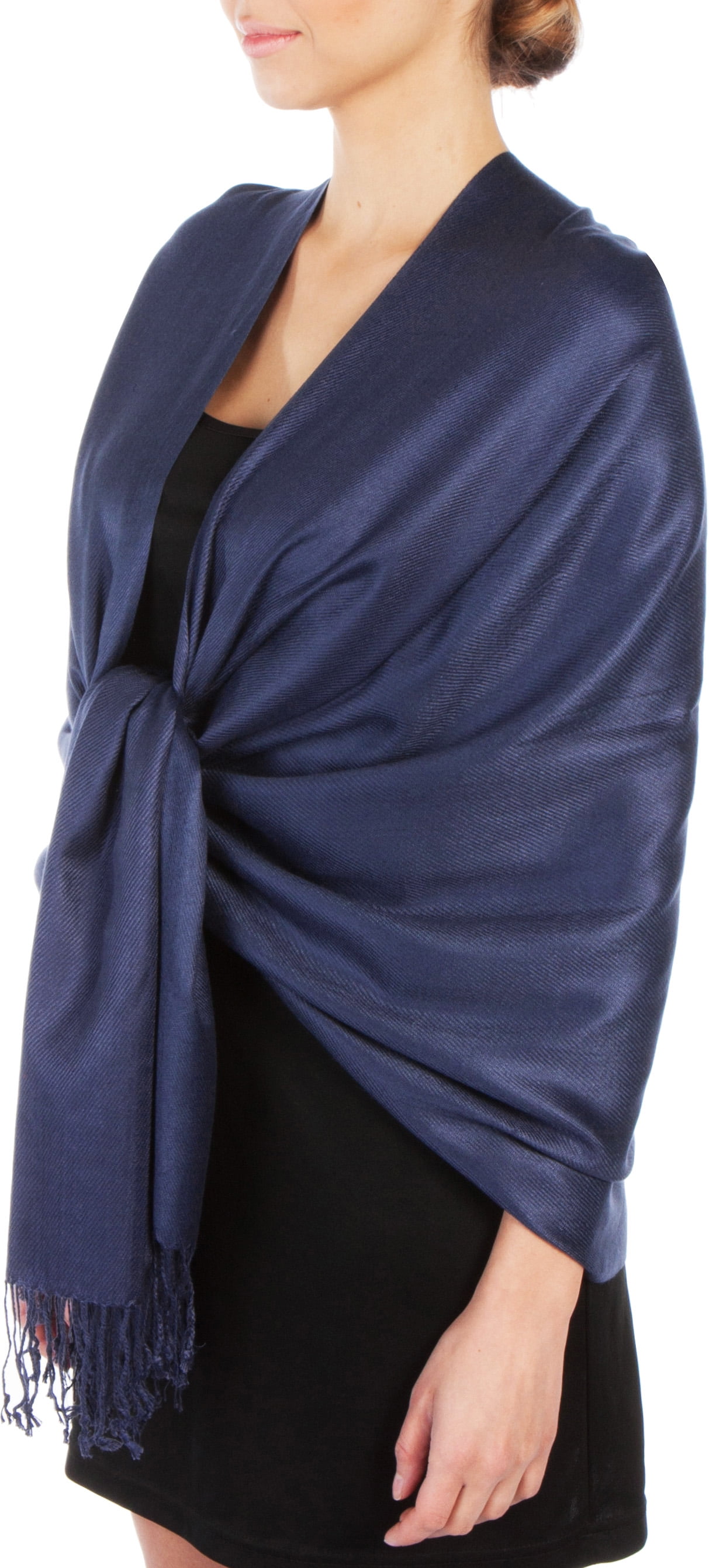 Sakkas Large Soft Silky Pashmina Shawl Wrap Scarf Stole in Solid Colors ...