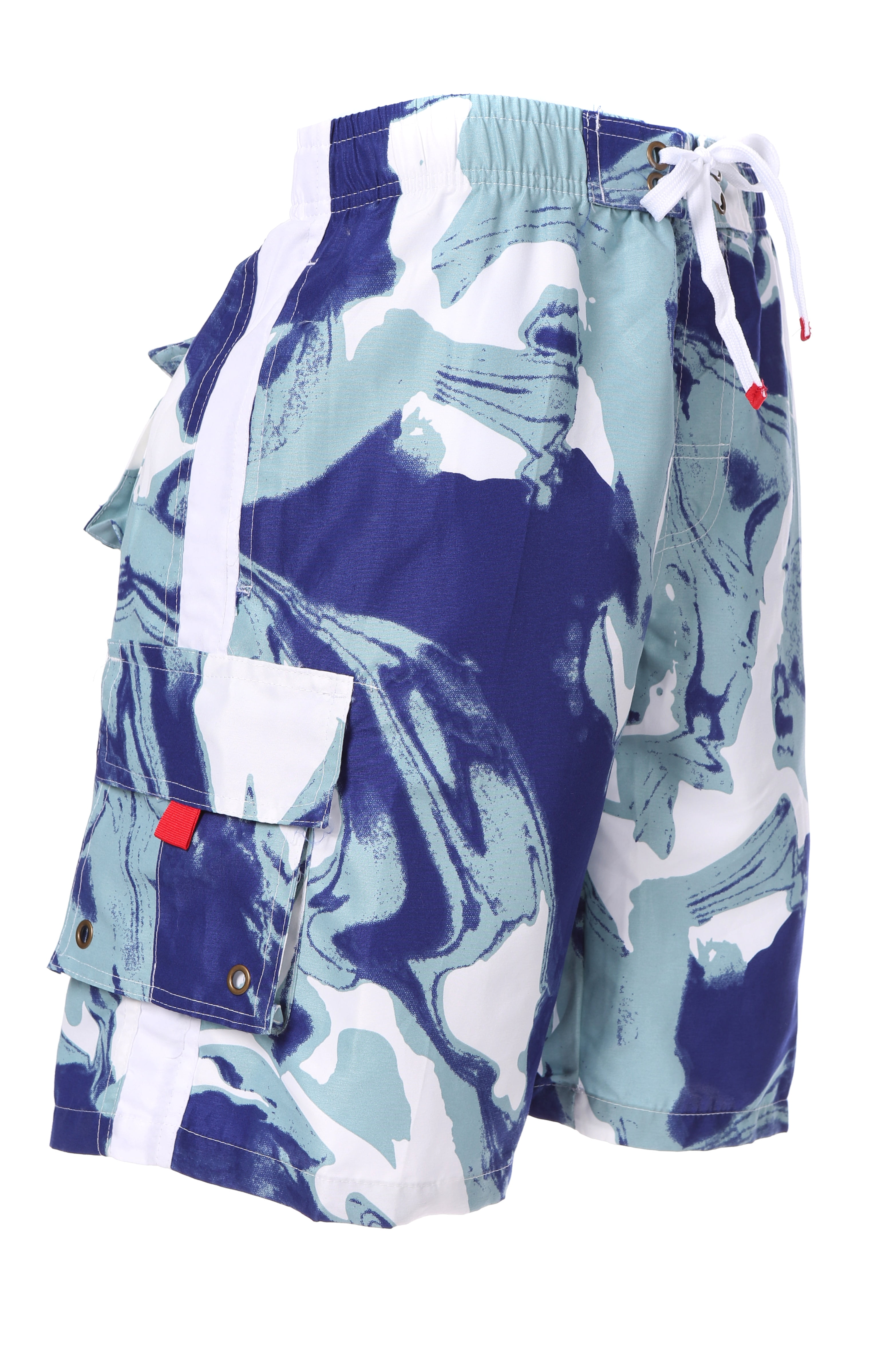 Sakkas Mens Multi Color Wave Design Skate Surf Board Short Swim Trunks ...