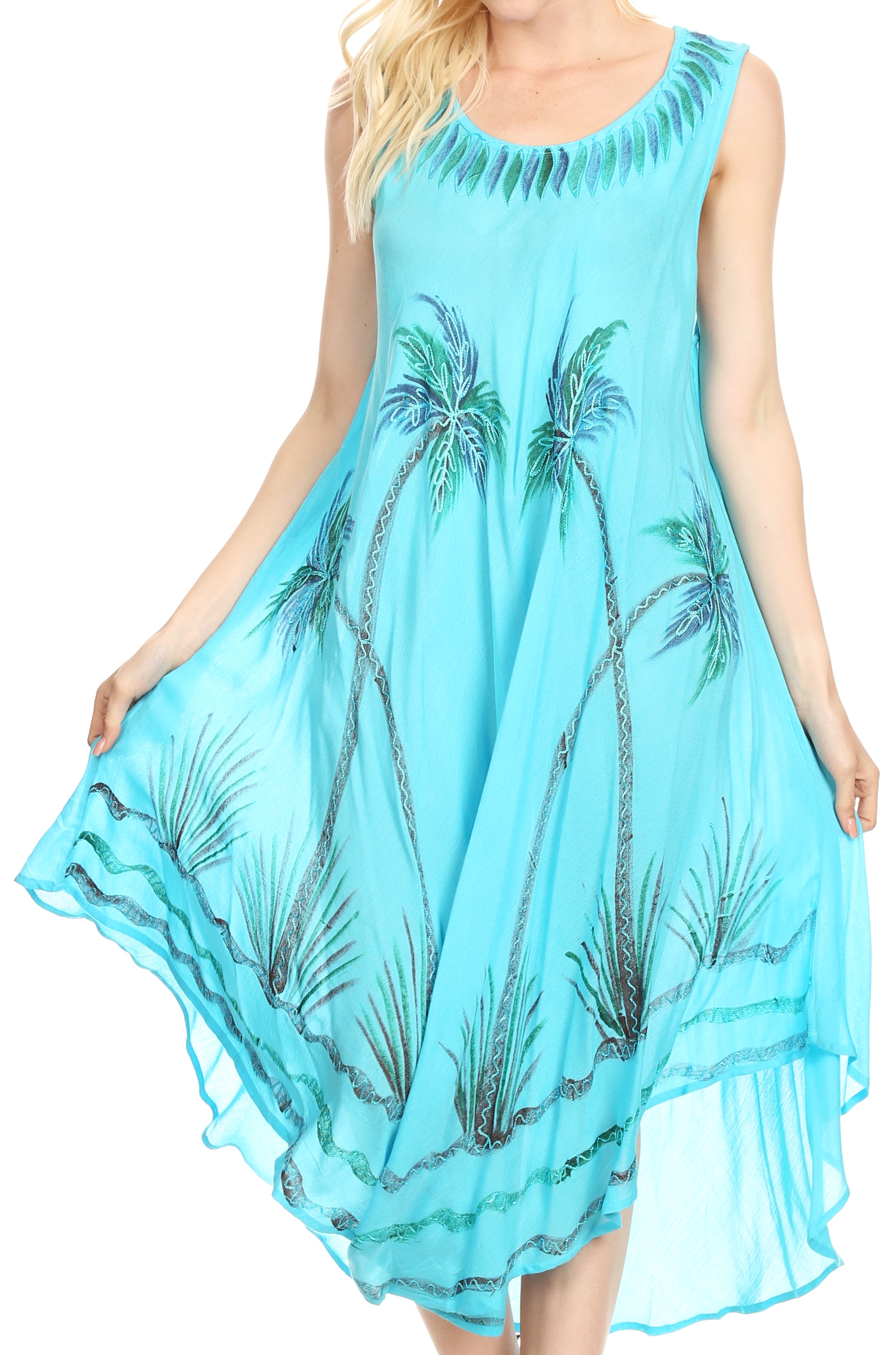 Sakkas Tia Women's Casual Summer Maxi Loose Fit Sleeveless Tank Dress ...