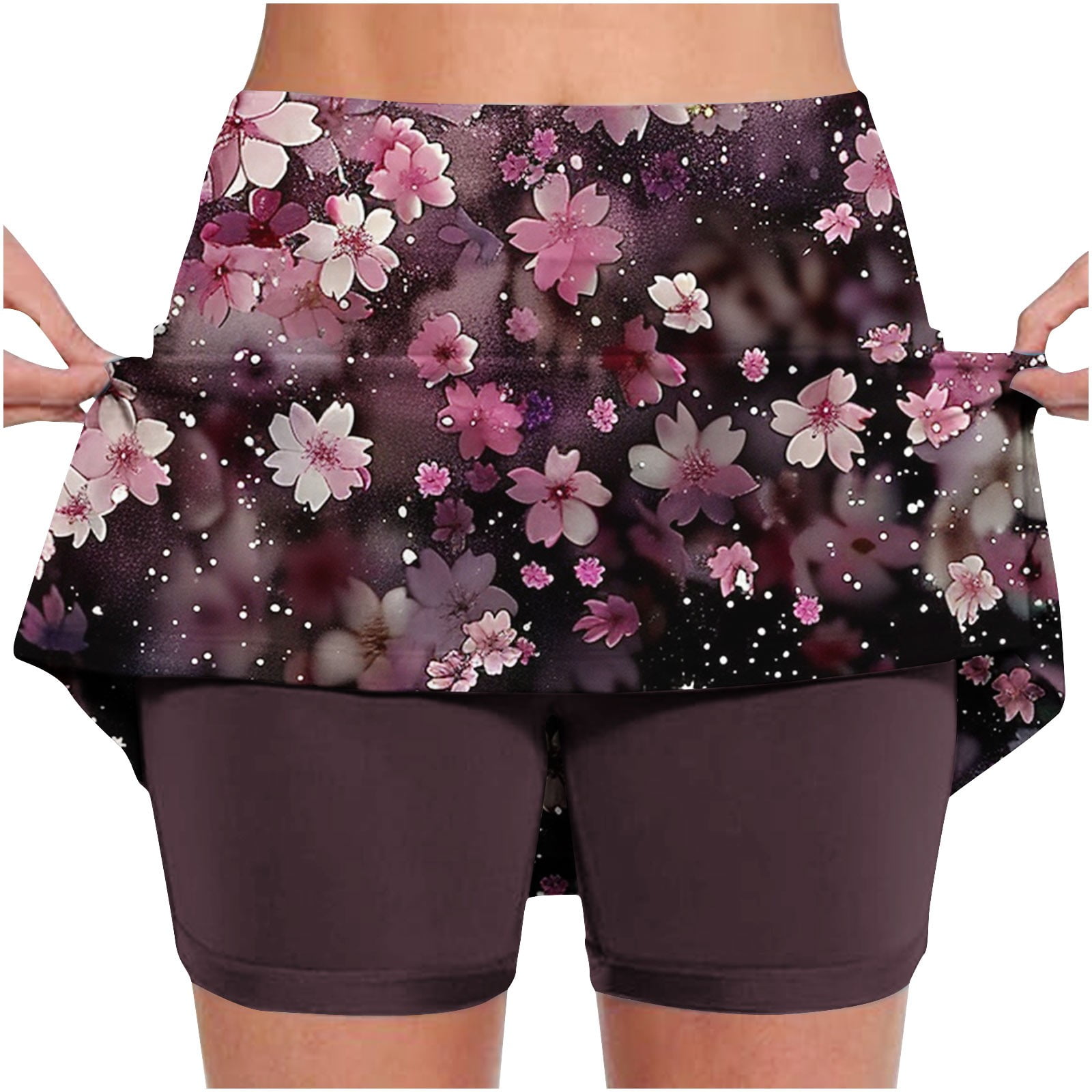 Sakmal Black Shorts for Women Tummy Control Workout Tennis Mini Skirt 5 ...
