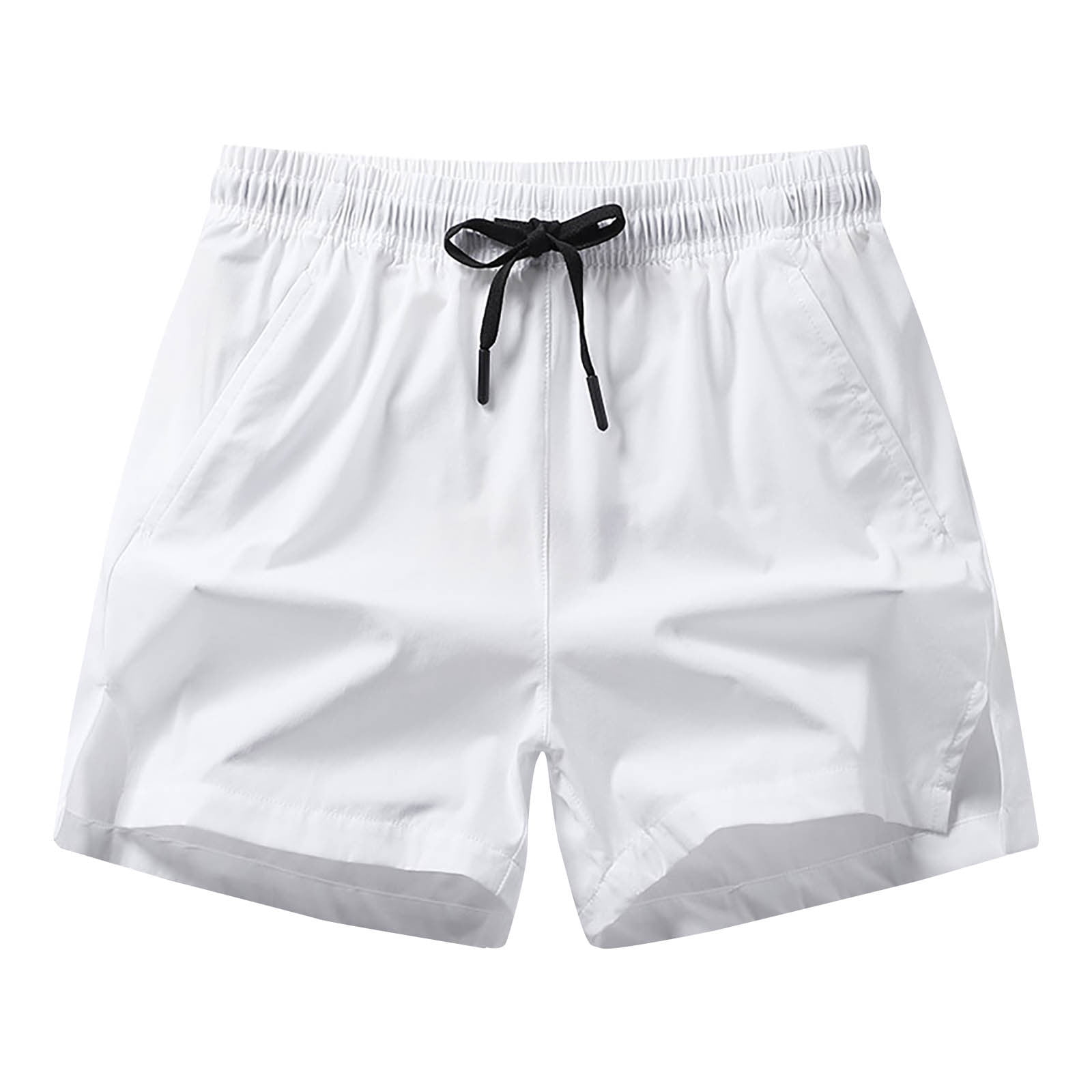 Sakmal Casual Shorts for Men White Chino Solid Knot Elastic Waist Big ...