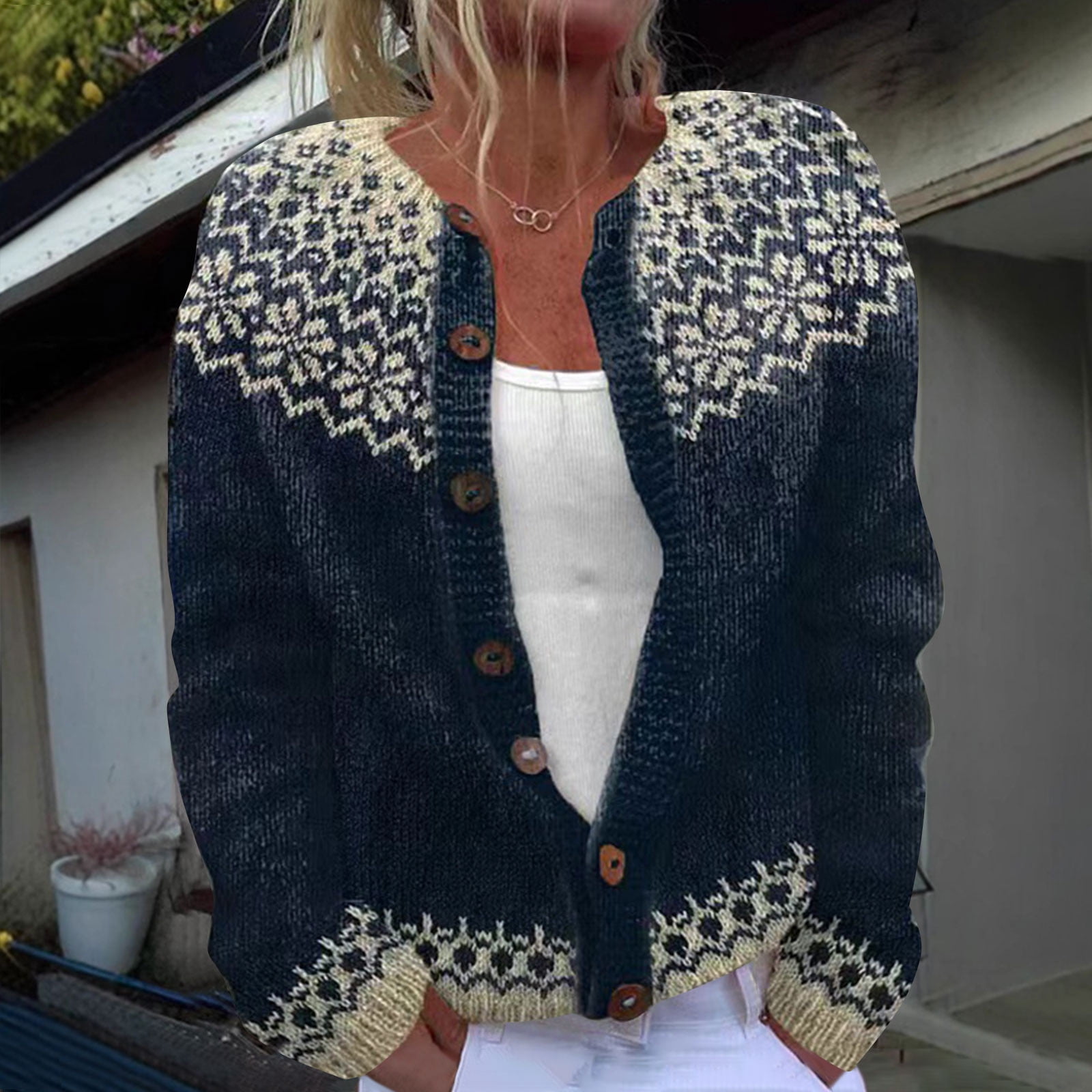 Sakmal Comfy Cardigan Sweaters for Women Boho Loose Cardigan Ethnic ...