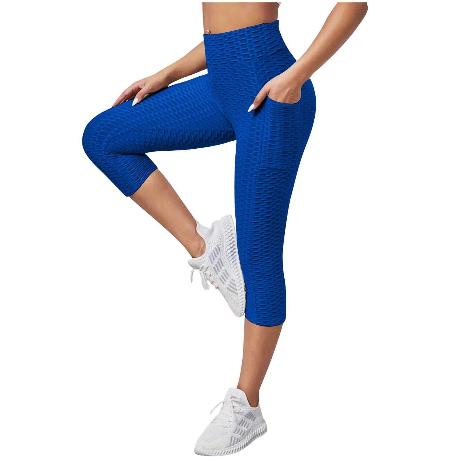 Sakmal Compression Womens Leggings Blue High Waisted Butt Lifting Soft ...