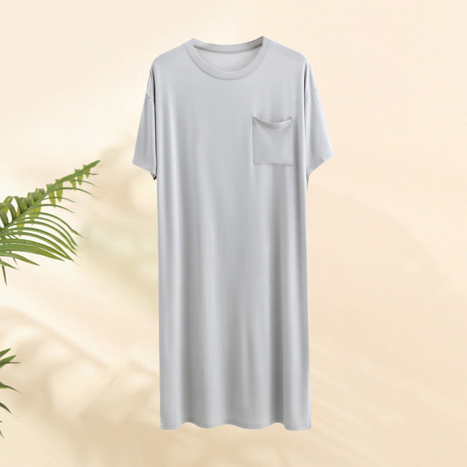 Sakmal Cotton Moo Moo for Men Short Sleeve Comfy Pajama Sleep Dress ...