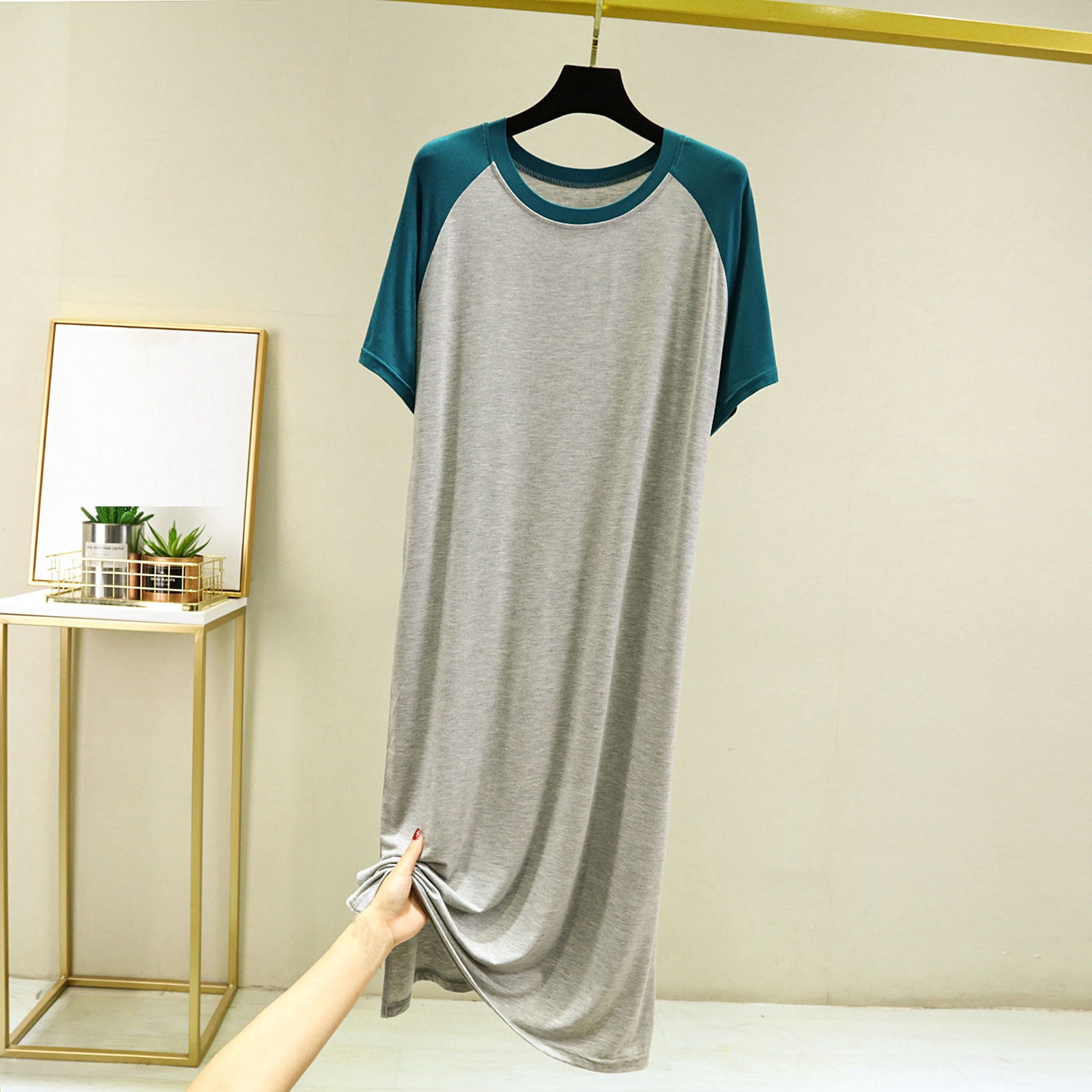 Sakmal Cotton Moo Moos for Women Nightgowns Cute Short Sleeve ...