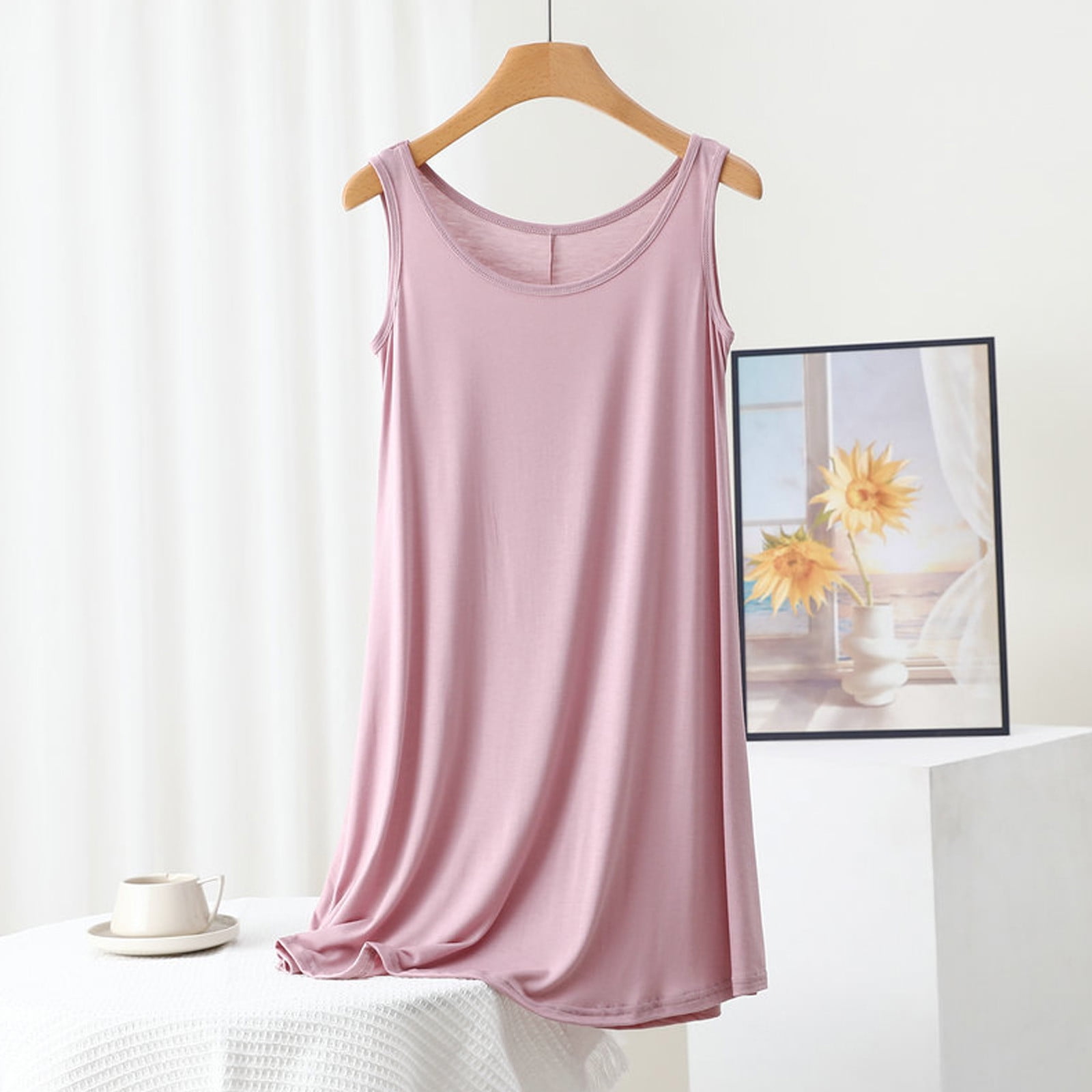 Sakmal Cotton Womens Nightgown Plus Size Sleep Tanks Sleepwear ...