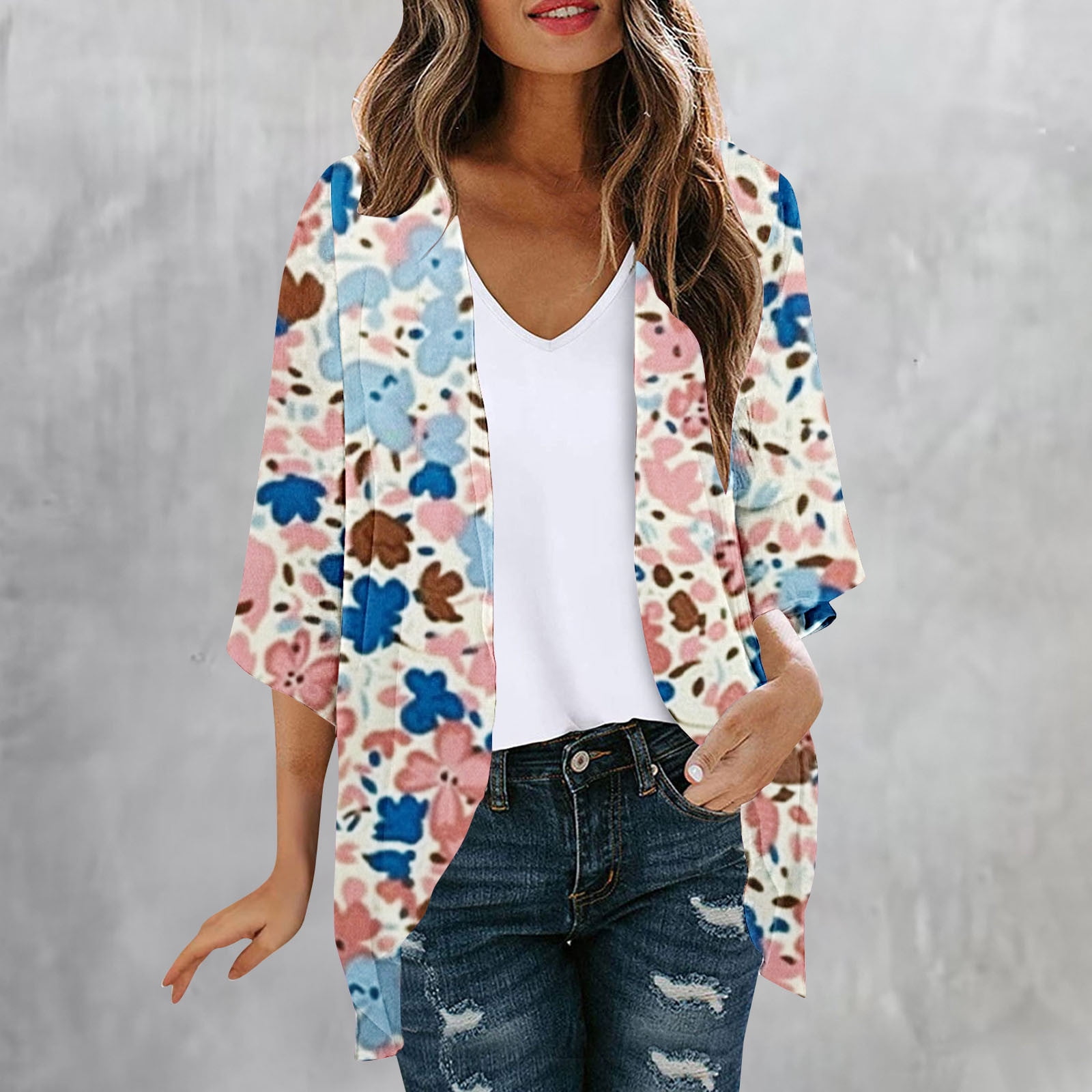 Sakmal Cover-Up Coats for Women Plus Size Elbow-Length Lightweight ...
