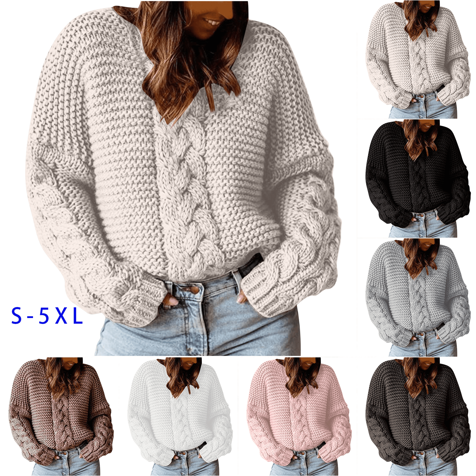 Sakmal Cozy Women Sweaters for Fall Pullover Winter Plus Size Long ...