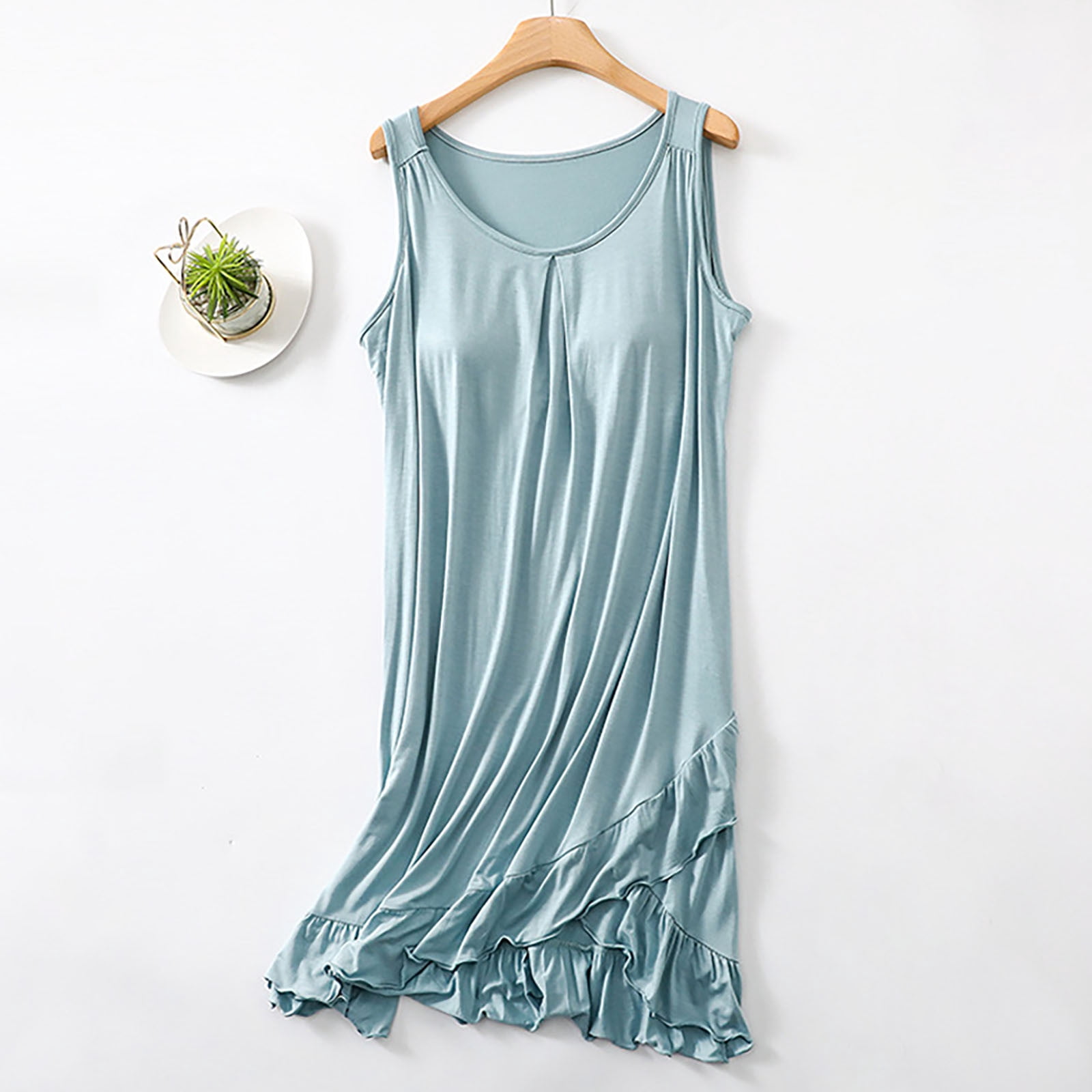 Sakmal Cute Moomoo Womens Cotton Blue Plus Size Long Sleepwear ...