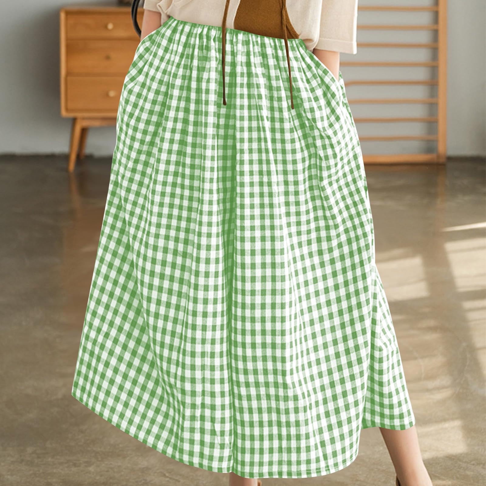 Sakmal Flowy Women's Pants High Waisted Wide Leg Work Culottes Green ...