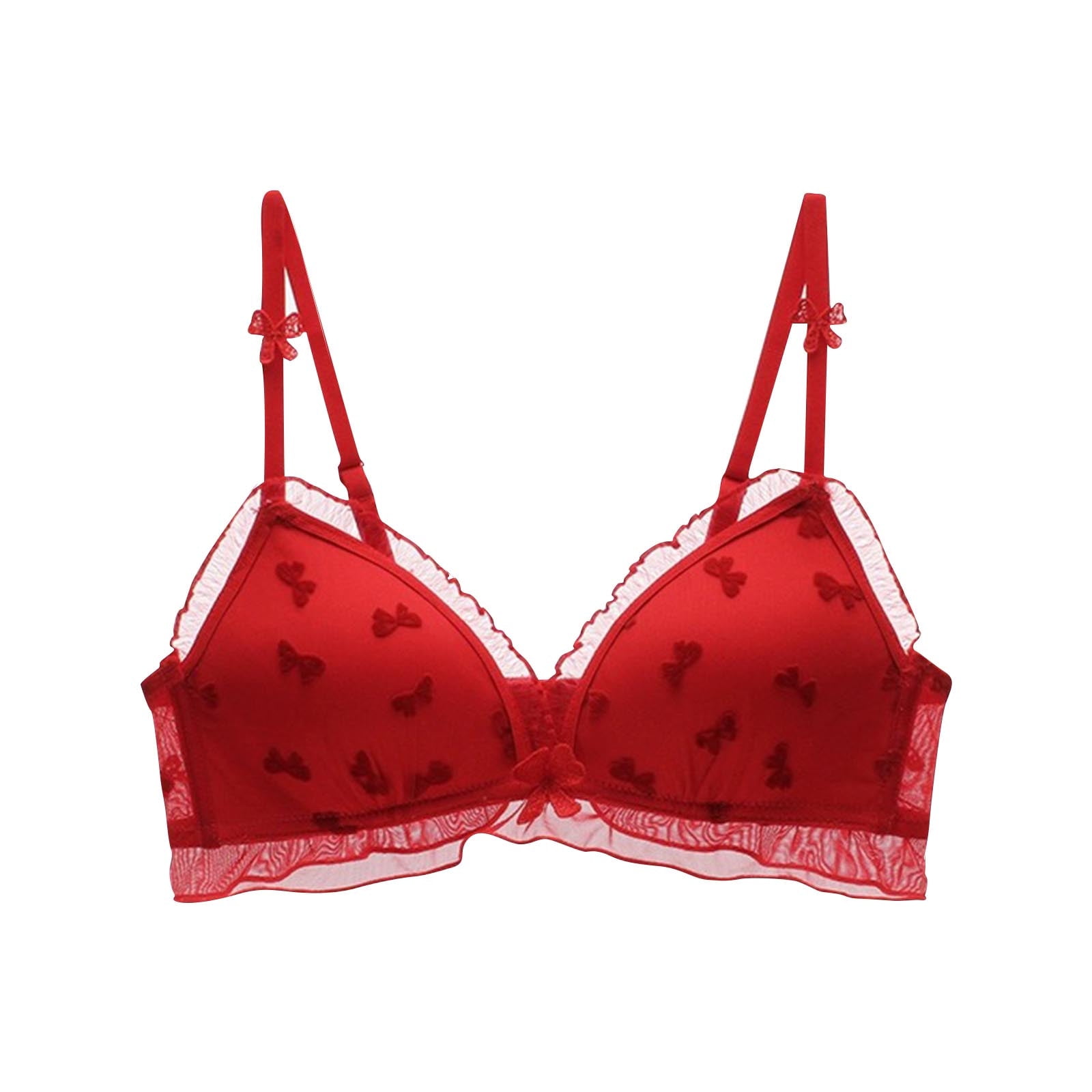 Sakmal Full Coverage Women Bras Bralette Wireless Lace Lightly Lined ...