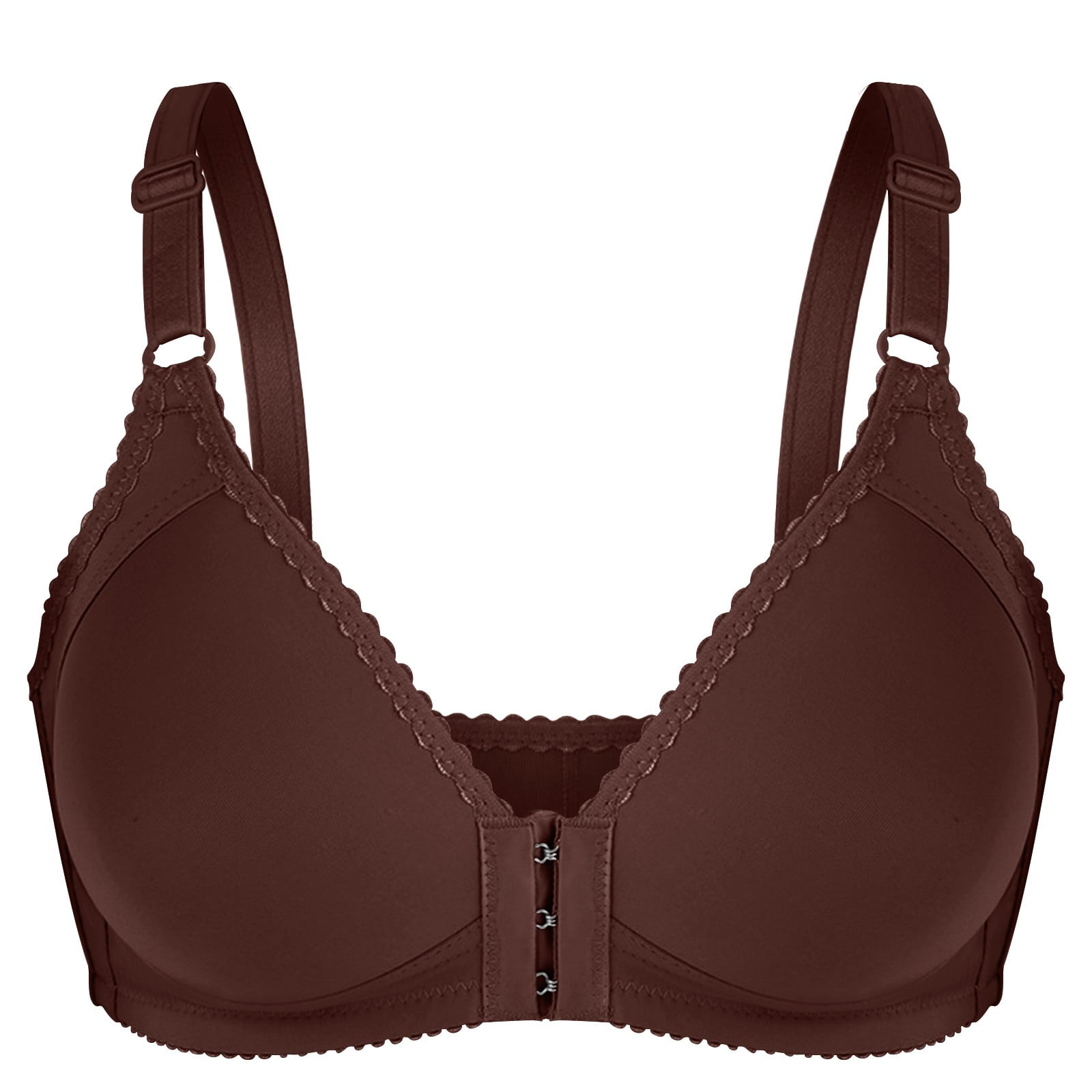 Sakmal Full Coverage Women'S Bra Solid Wireless Brown Lightly Lined Tie ...