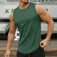 Sakmal Green Big and Tall Tank Tops for Men Green Crew Neck Camisole ...