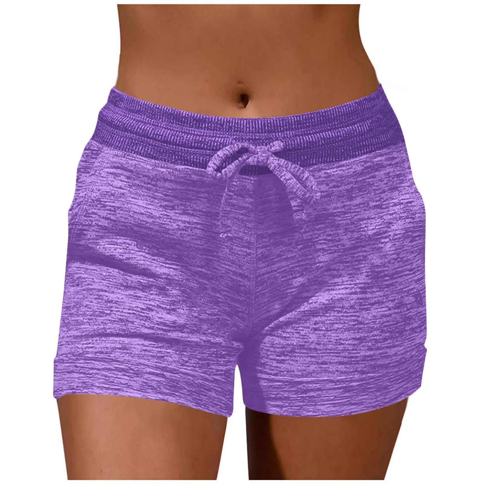 Sakmal Gym Shorts for Women Trendy Running Workout Purple Boxer 4" Camo ...