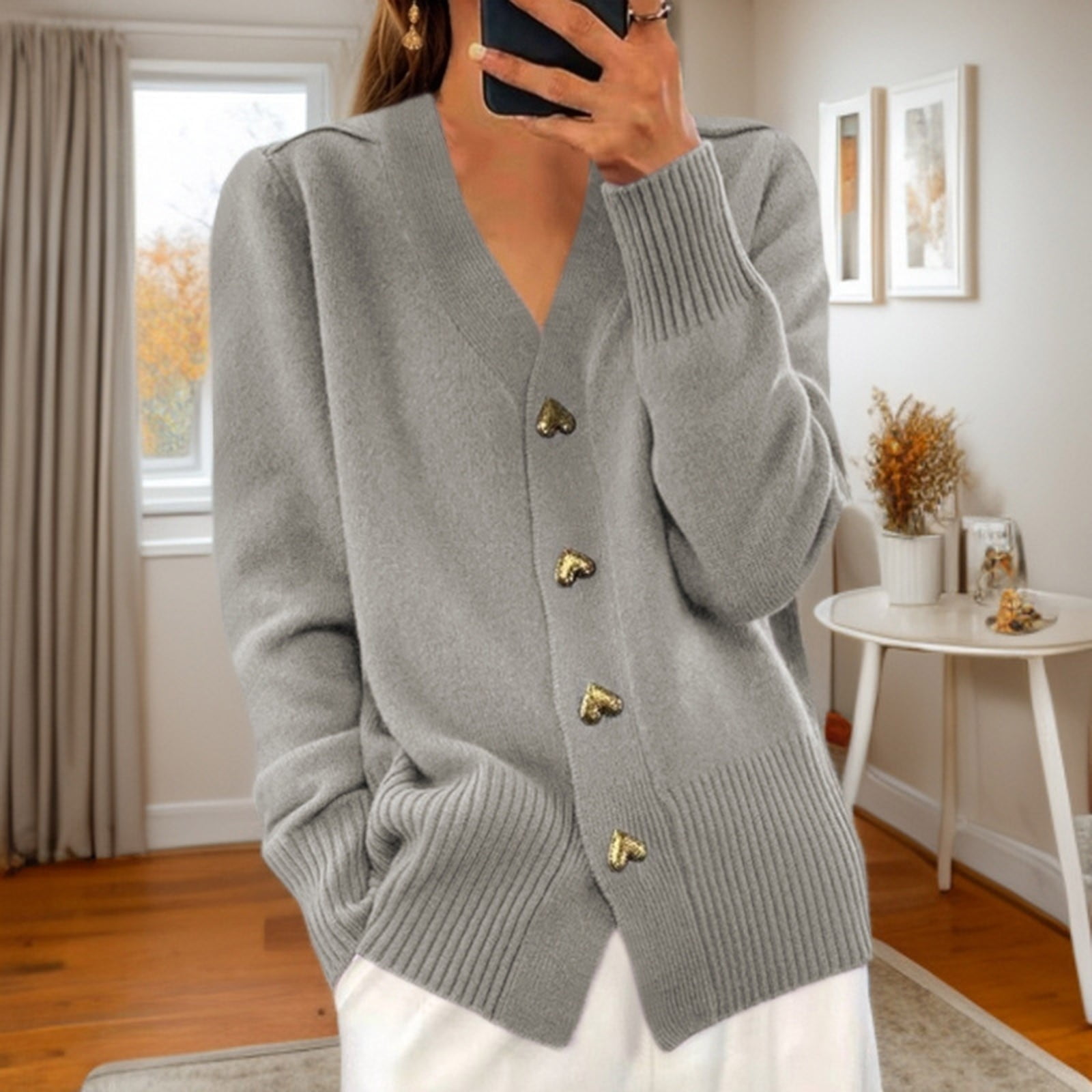 Sakmal Knit Cardigan Sweaters for Women Lightweight Button Down ...