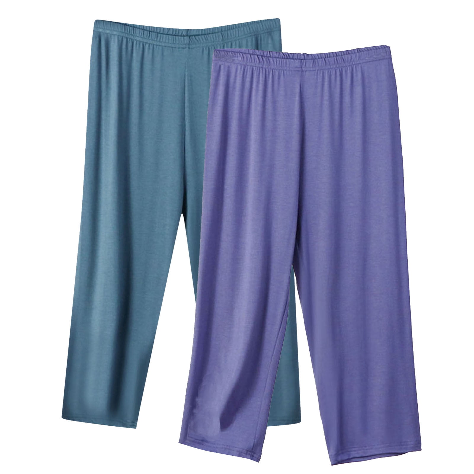 Sakmal Leisure Capris for Women 2PC Blue Wide Leg Plus Size High ...