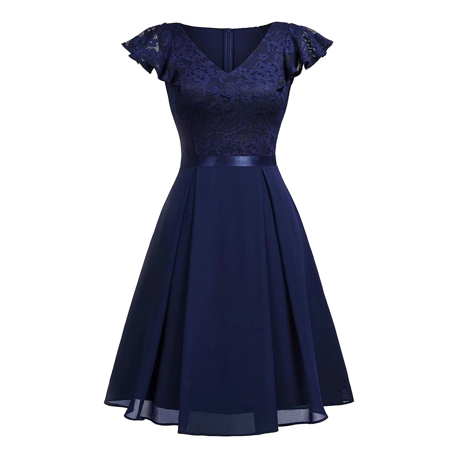 Sakmal Midi Dresses for Curvy Women Prom A Line Blue Elegant Classy ...