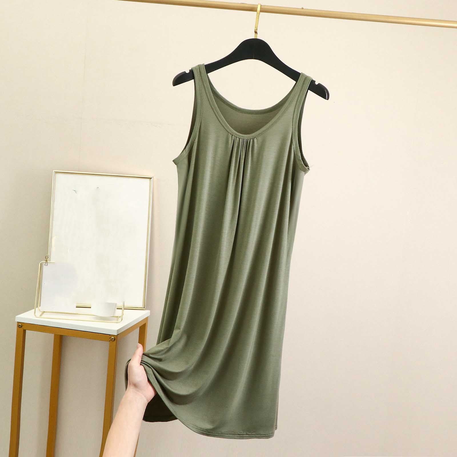 Sakmal Moo Moos for Women Green Casual Long Cotton Mumu Dress ...