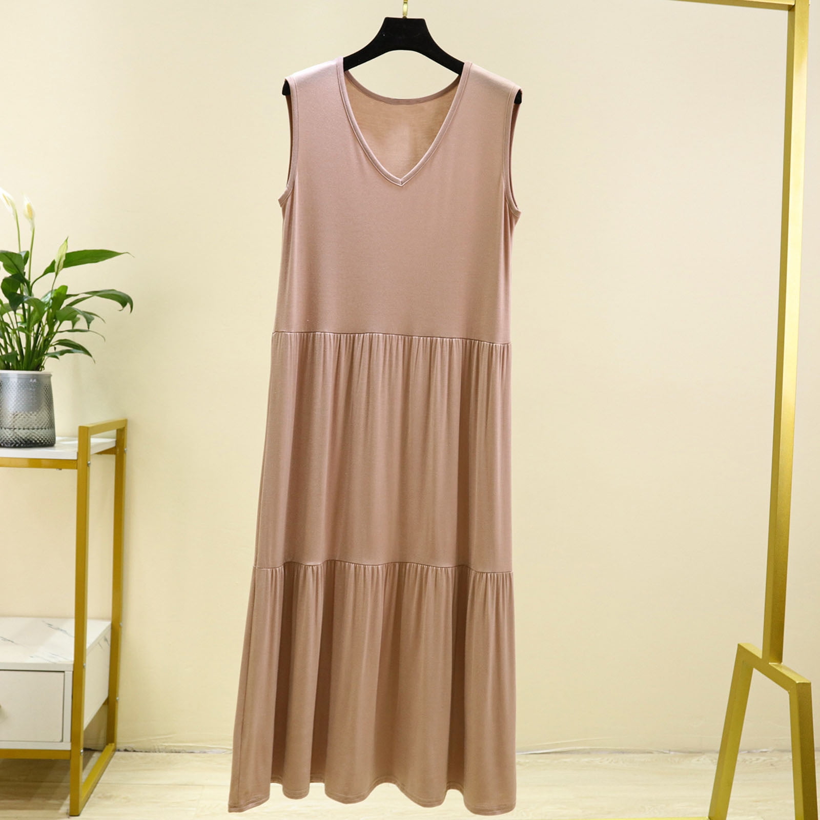 Sakmal Night dress for Women Sleep Tanks Cotton Nightshirt Sleeveless ...