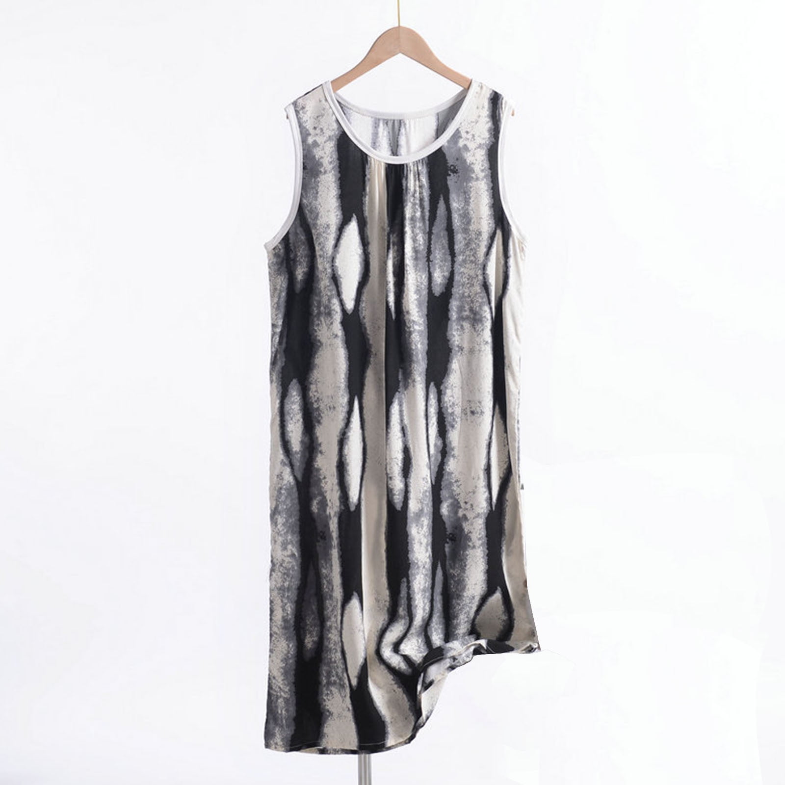 Sakmal Nightgowns Women Cute Sleep Tanks Plus Size Sleepwear Black ...