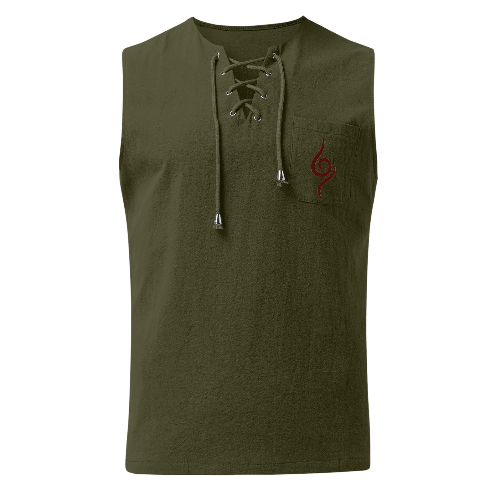 Sakmal Notch Neck Big and Tall Tank Tops for Men Green Green Solid ...
