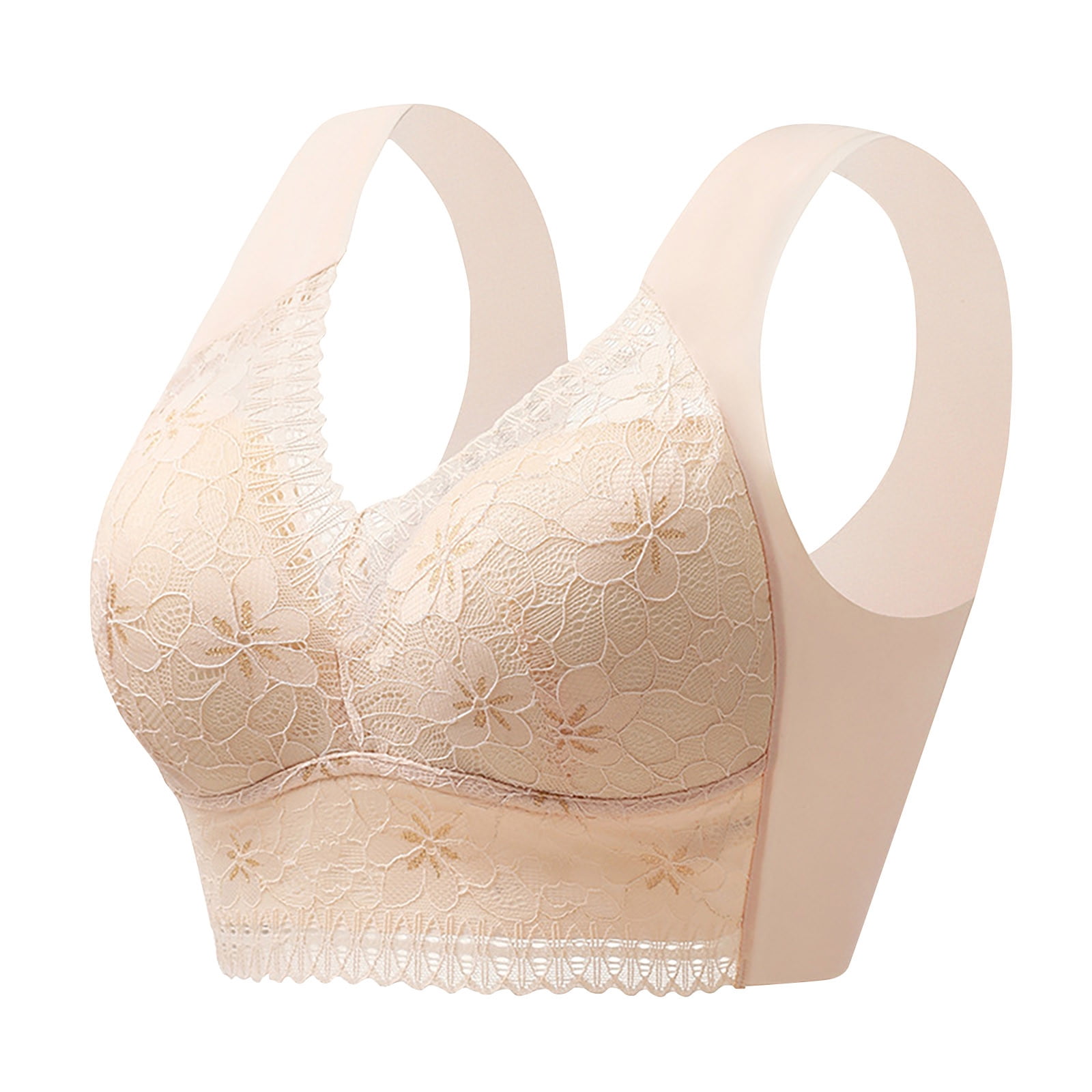 Sakmal Plus Size Bras for Women Beige Underarm-Smoothing Full Figure ...