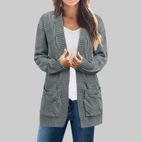 Fesfesfes Women's Plus Size Knit Cardigans, Loose Slouchy Open Front ...