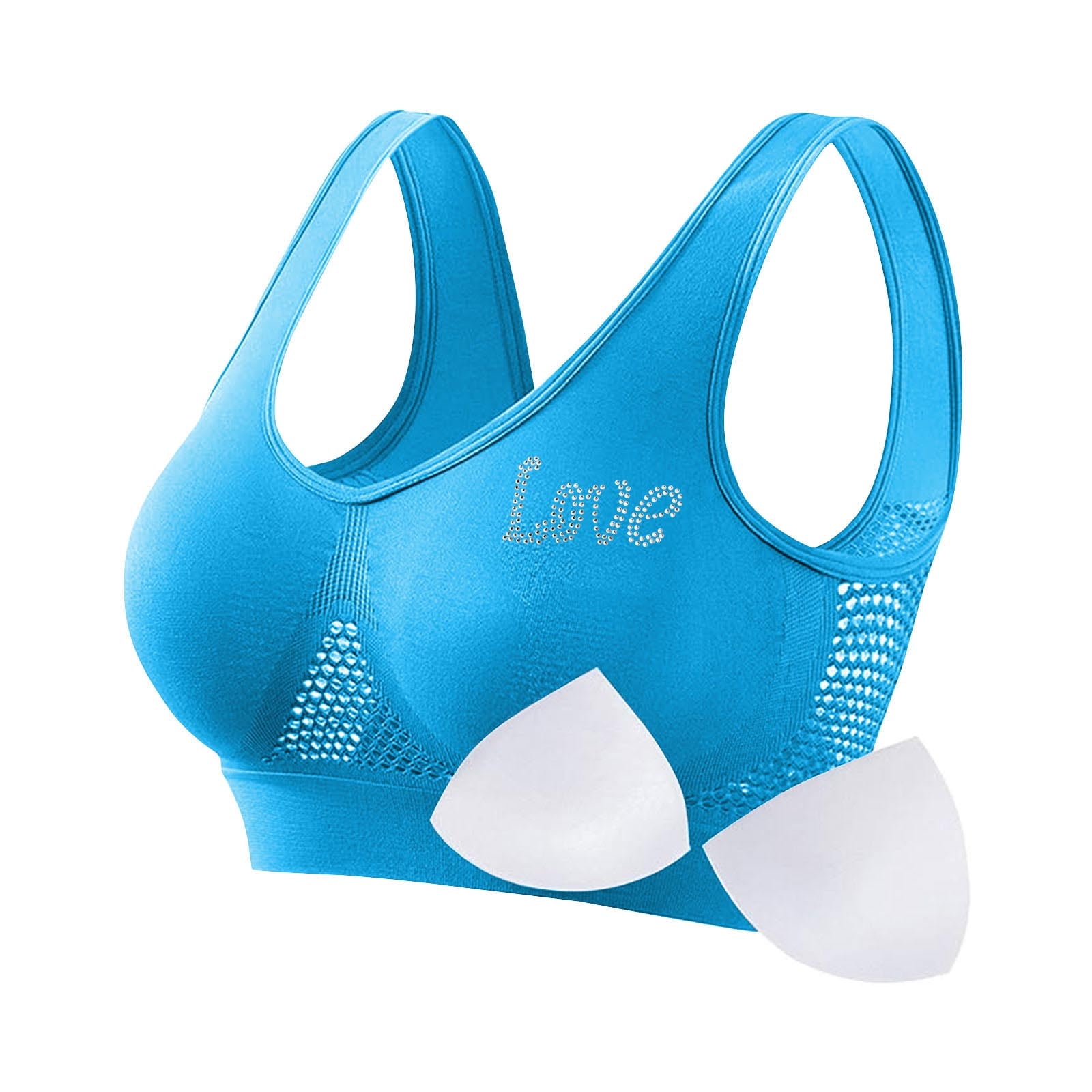 Sakmal Plus Size Ladies Sports Bras High Impact Padded Love Print Fall ...