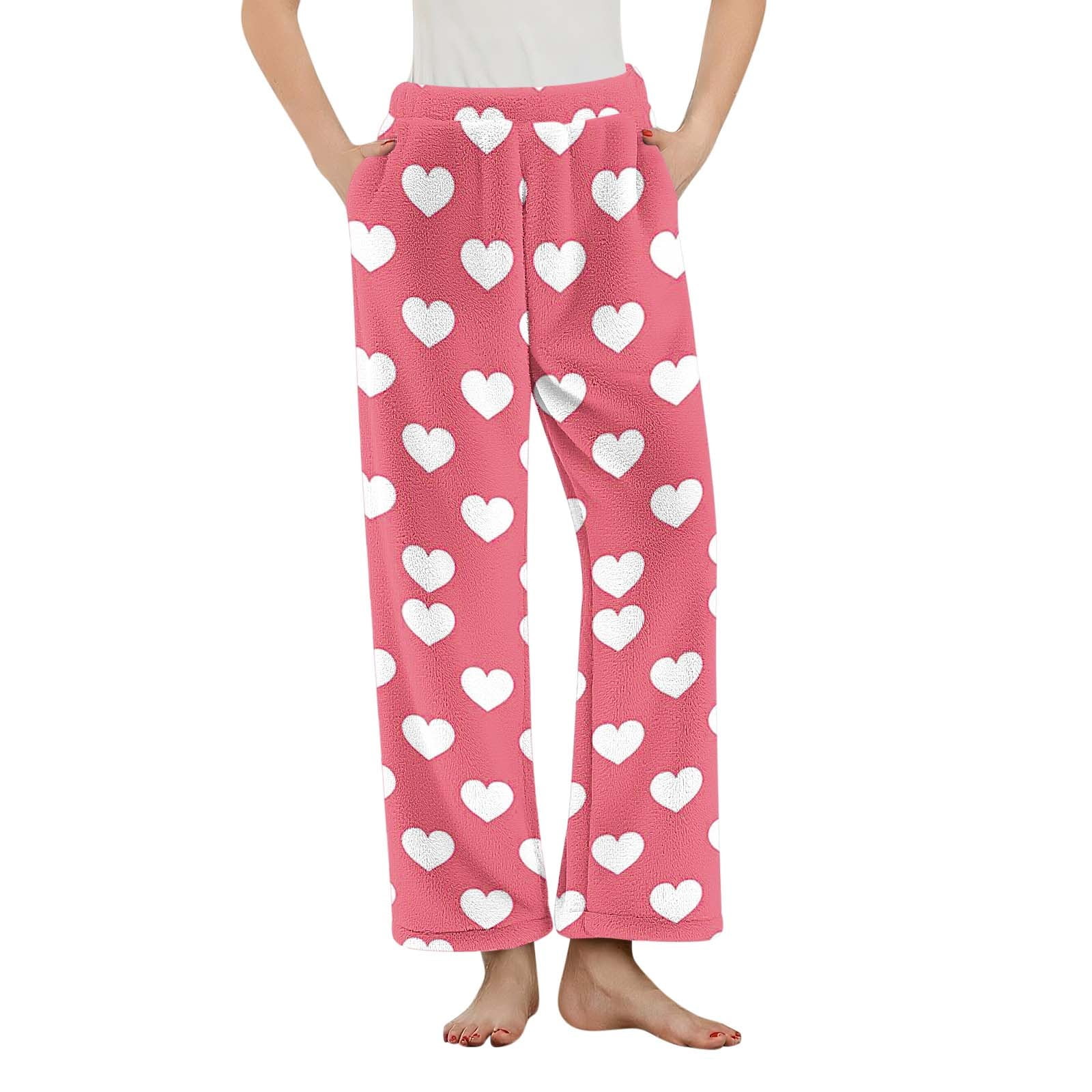 Sakmal Plus Size Sleep Pants for Women Wide Leg Fleece Flannel ...