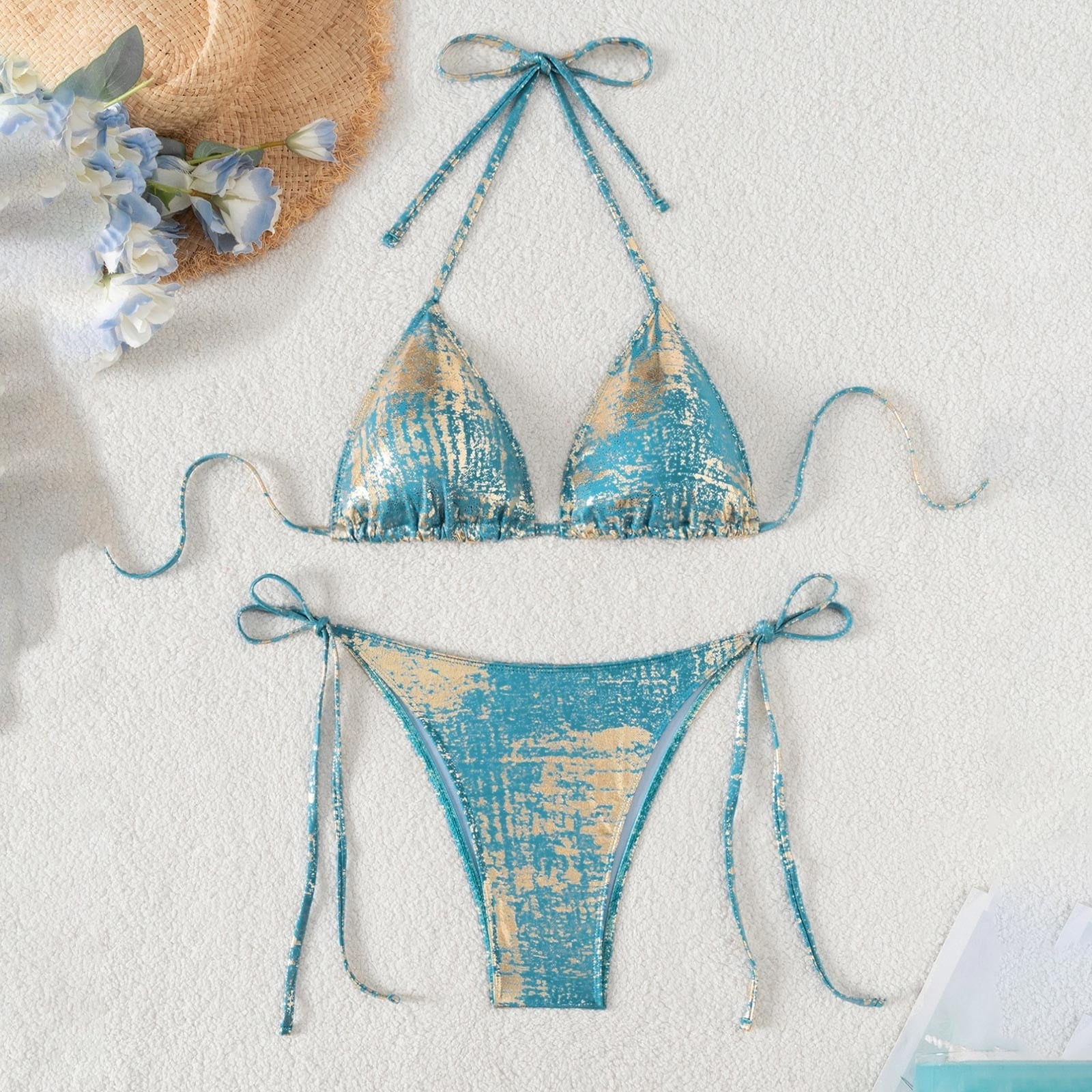 Sakmal Push Up Bikini Swimsuits Women Halter Two Piece Swimwear ...