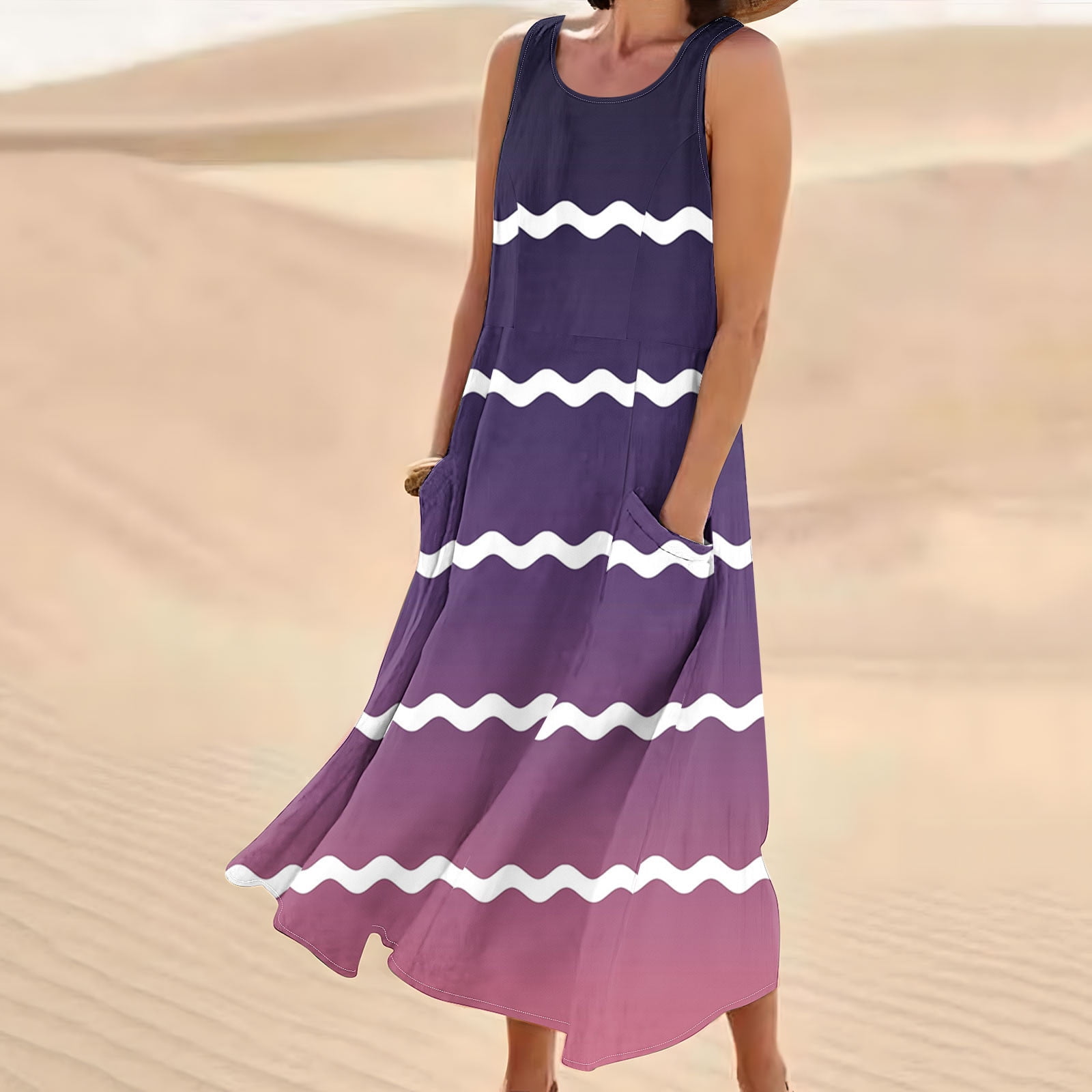 Sakmal Red Sundresses for Women Long Sundress Linen Dress Tank ...