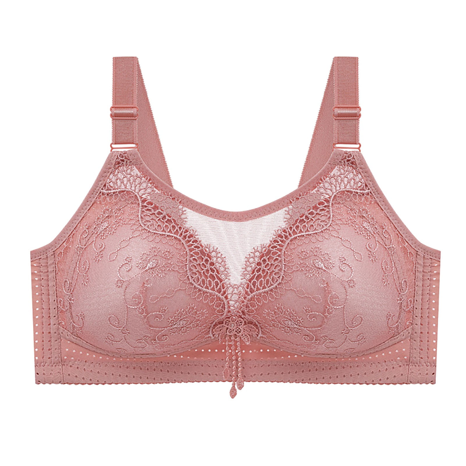 Sakmal Red Womens Bras Clearance Under $10 Wireless Lightly Lined Lace ...