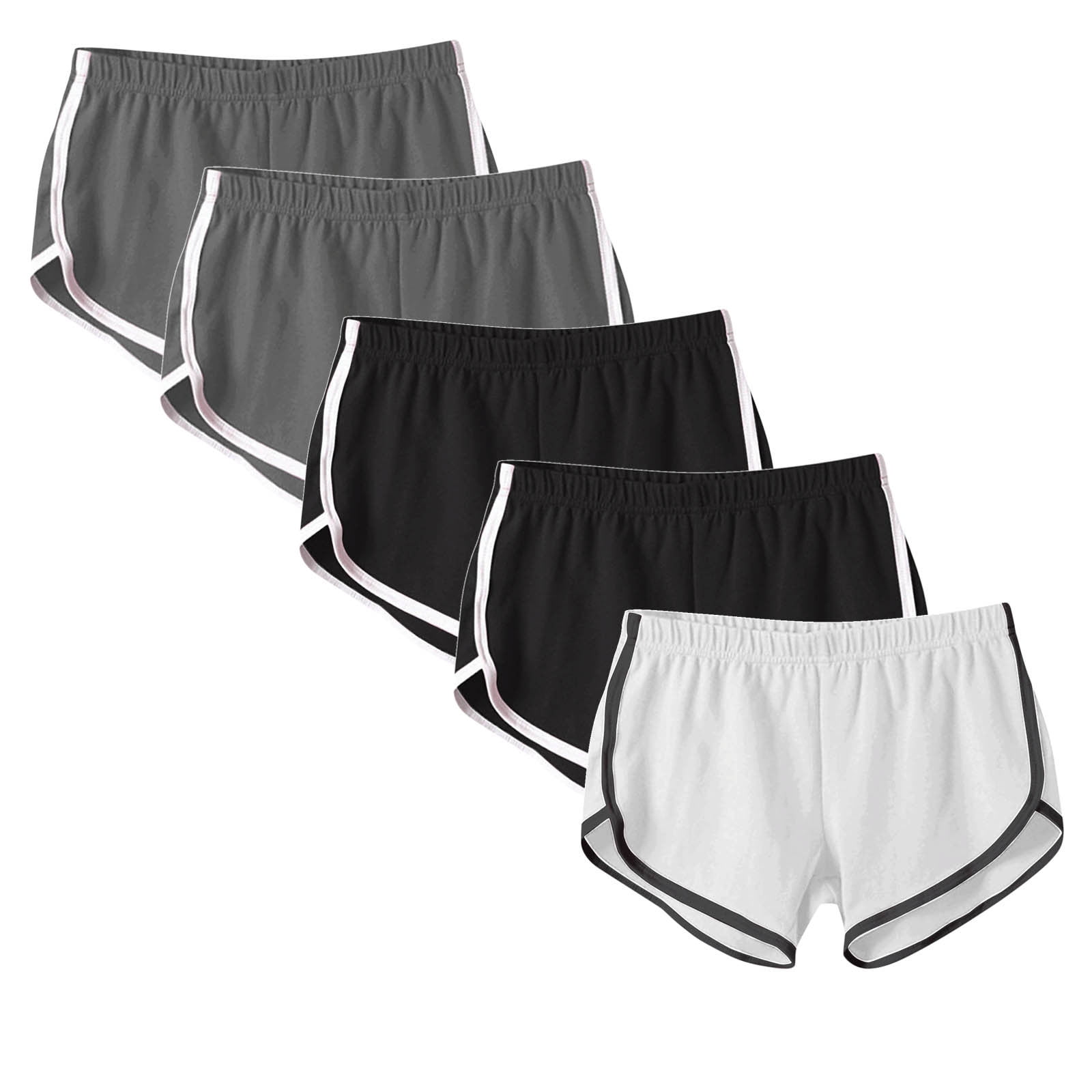 Sakmal Running Shorts Women Dolphin 5PC Yoga Gym Beach White Shorts ...