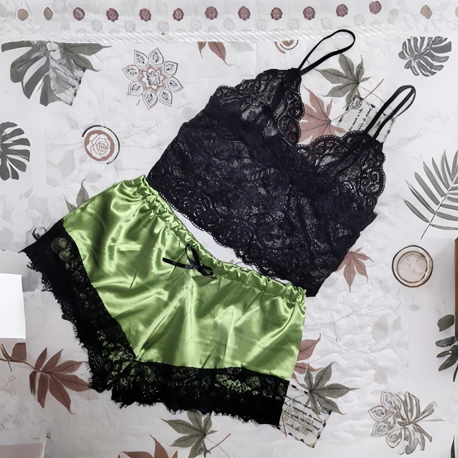 Sakmal See Through Pajama Sets for Women 2 Piece Sexy Sleeveless Shorts ...