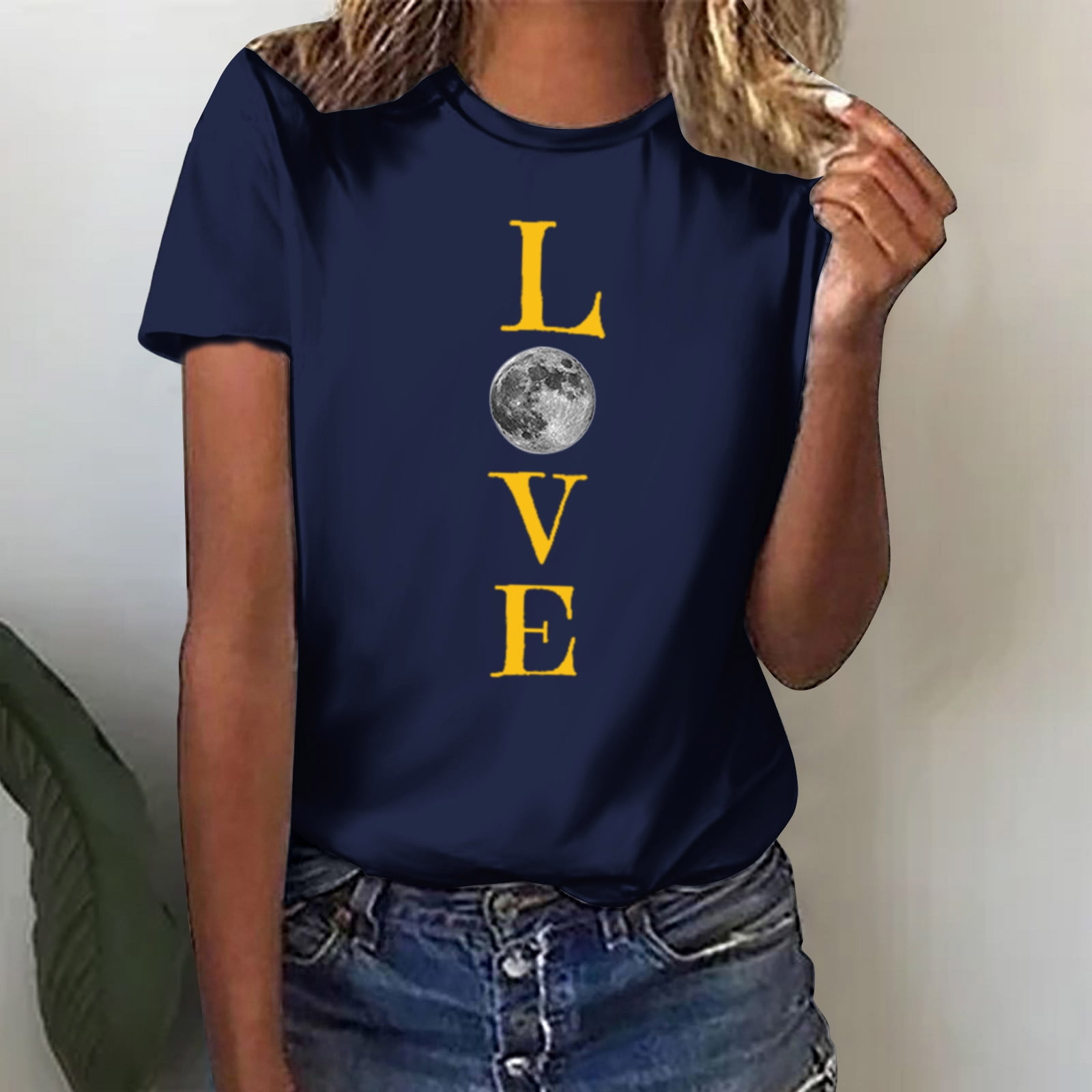 Sakmal Short Sleeve Tops for Women Trendy Crew Neck Quotes T-Shirts ...