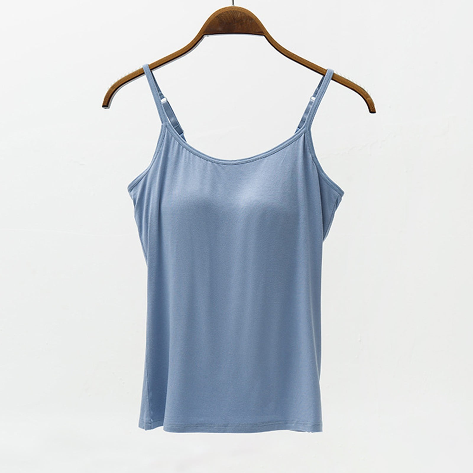 Sakmal Tanks for Women Spaghetti Straps Scoop Neck Blue Solid with ...