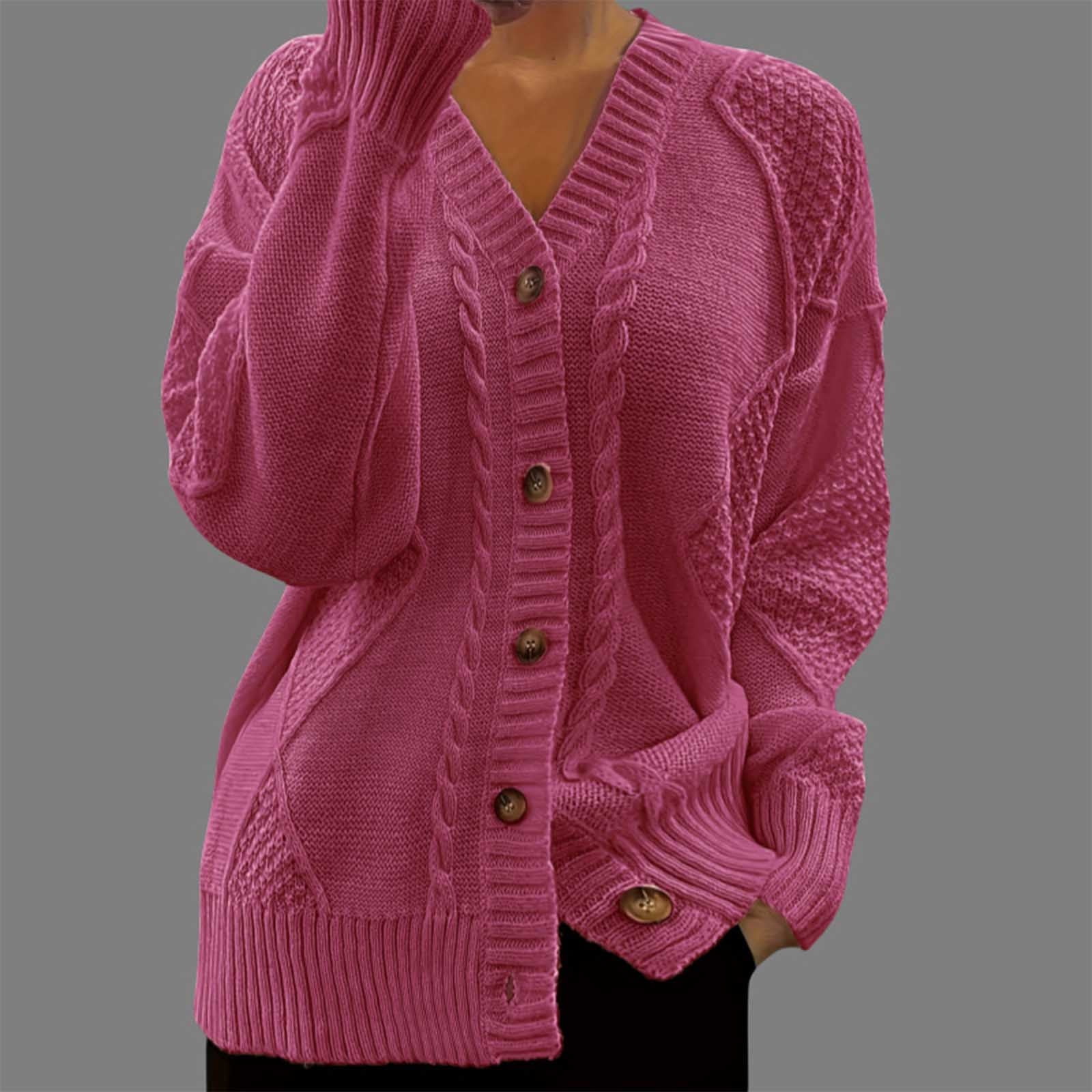 Sakmal Warm Chunky Cardigan Sweaters for Women Button Down Soft ...