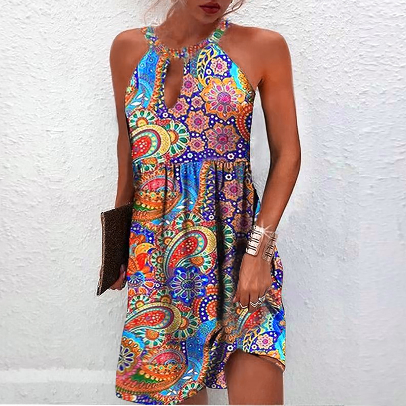 Sakmal Women Dresses Clearance Red Short Shift Dresses Slim Sleeveless ...