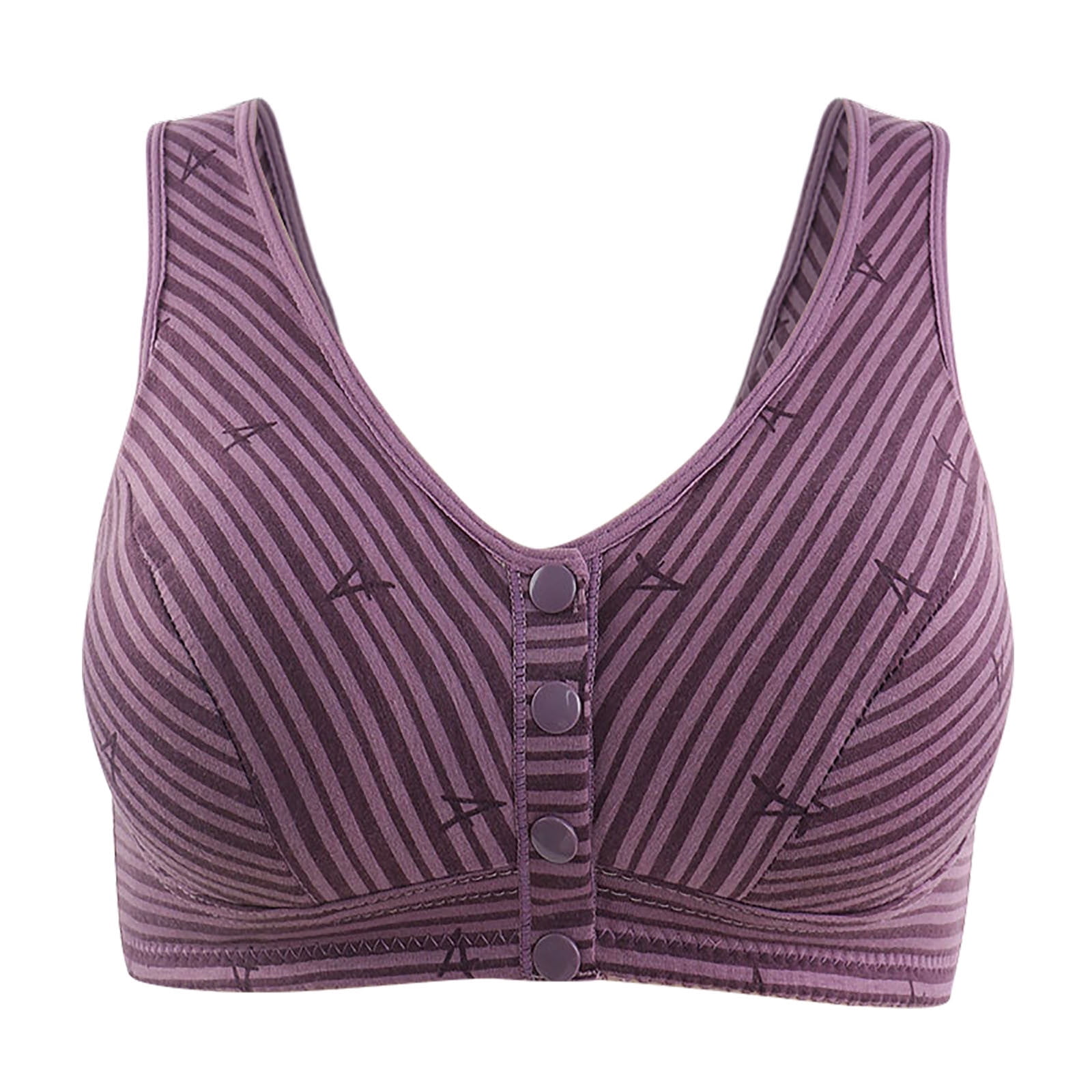 Sakmal Women Plus Size Bras Purple Front Closure Plus Size Wireless Bra ...