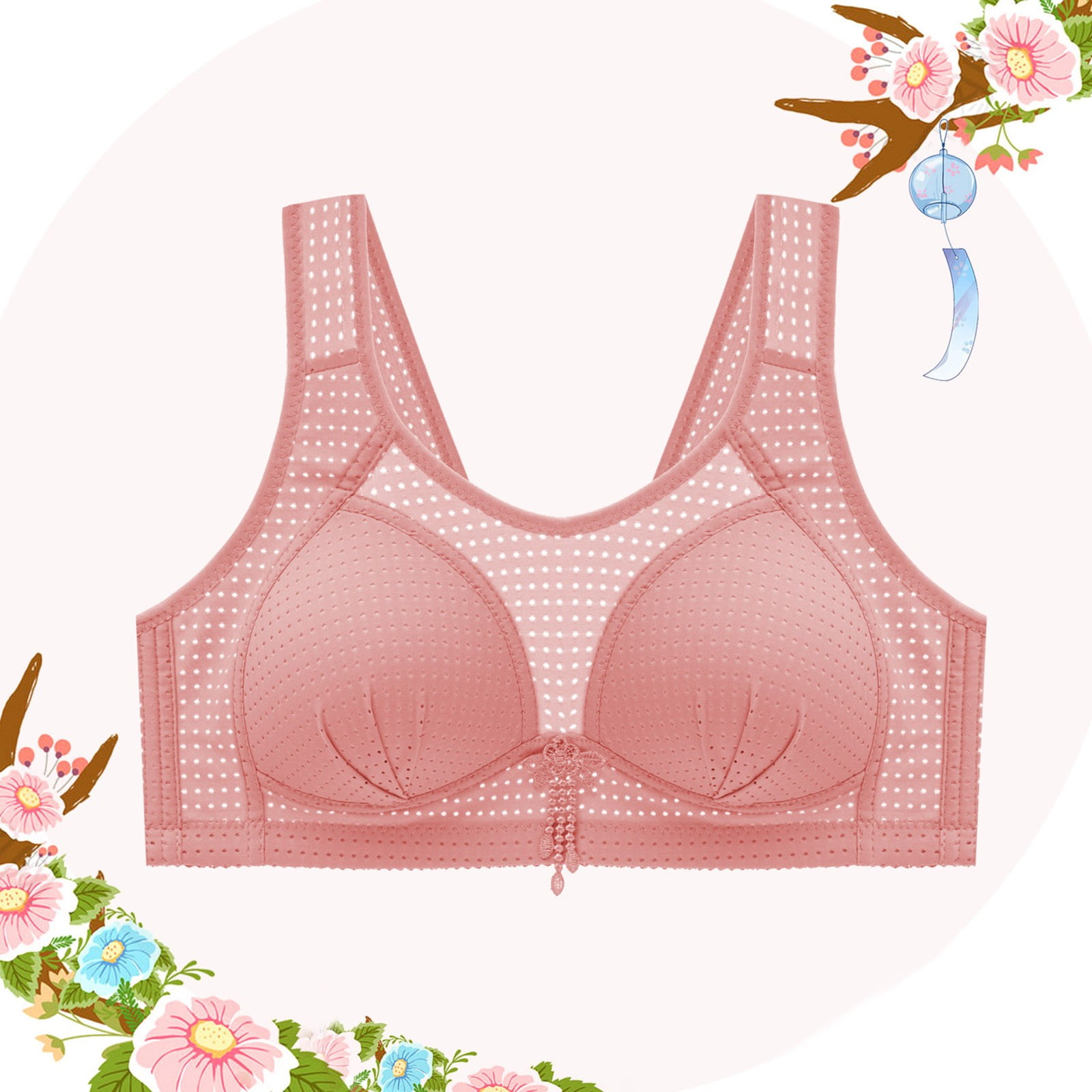 Sakmal Women'S Bra Red Wireless Full-Coverage Lightly Lined Push-Up Bra ...