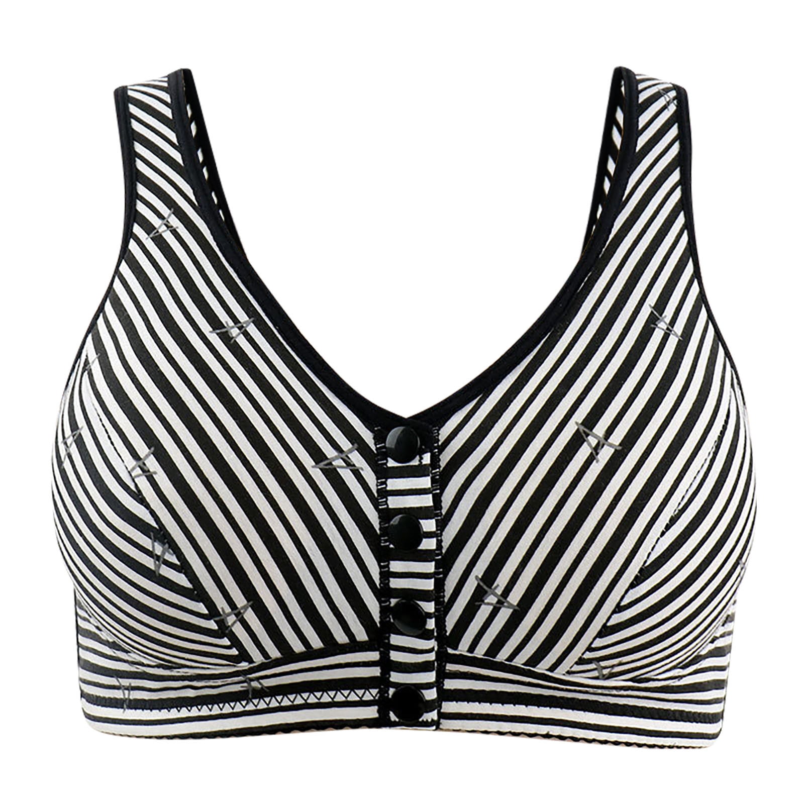 Sakmal Womens Bras Under $10 Black Plus Size Front Closure Wireless Bra ...
