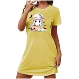 Sakmal Womens Nightgown Soft Halloween Cute Night dress Short Sleeve ...