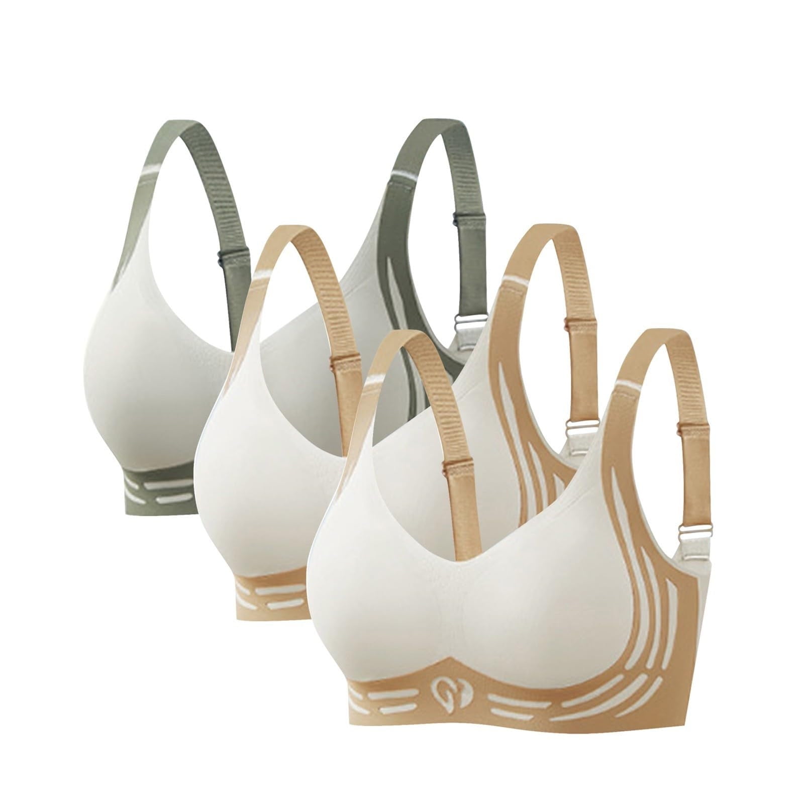 Sakmal Workout Womens Sports Bras Spaghetti Straps Plus Size 3 Pack ...