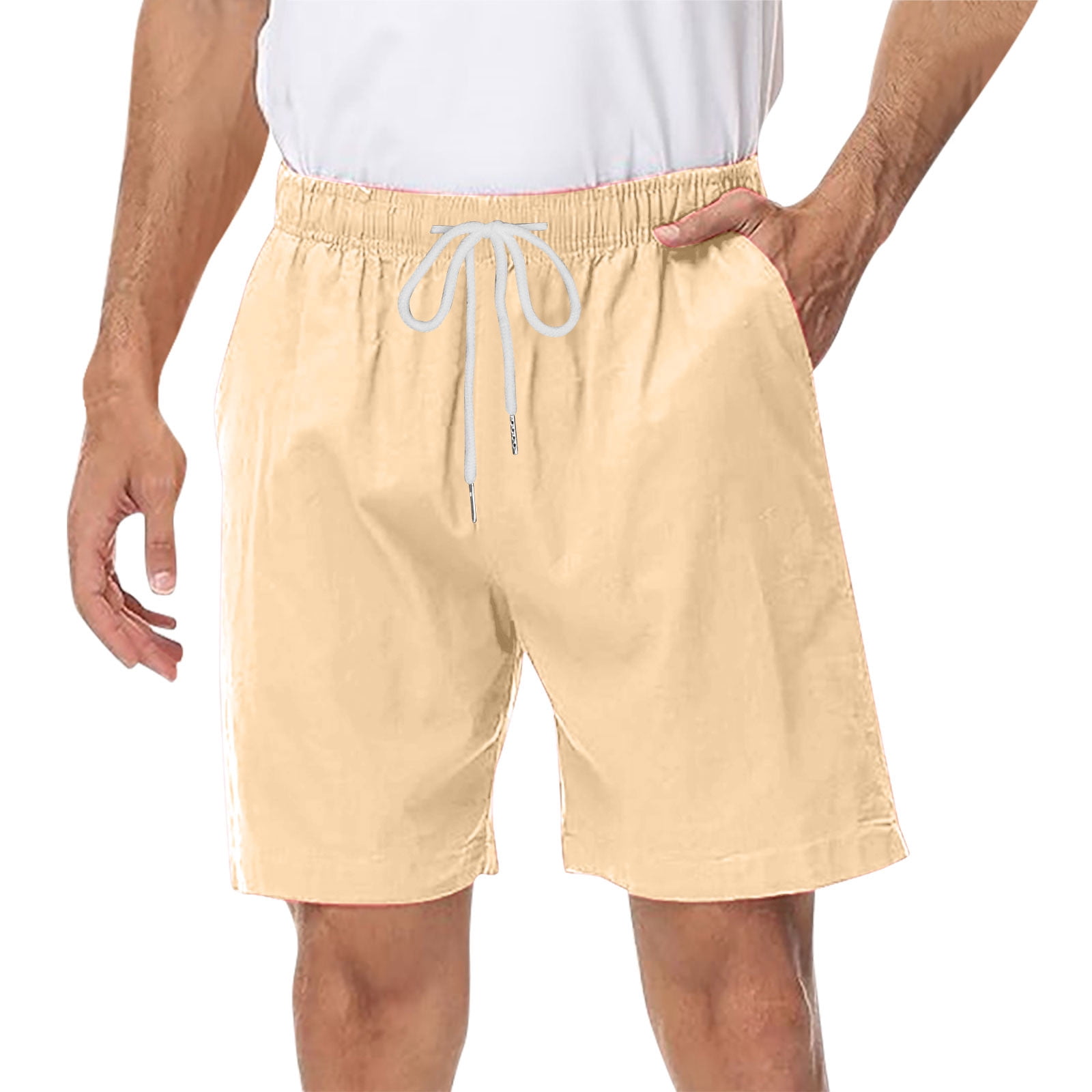 Sakmal Yellow Shorts for Men Chino Workout Solid Mens Pants - Walmart.com