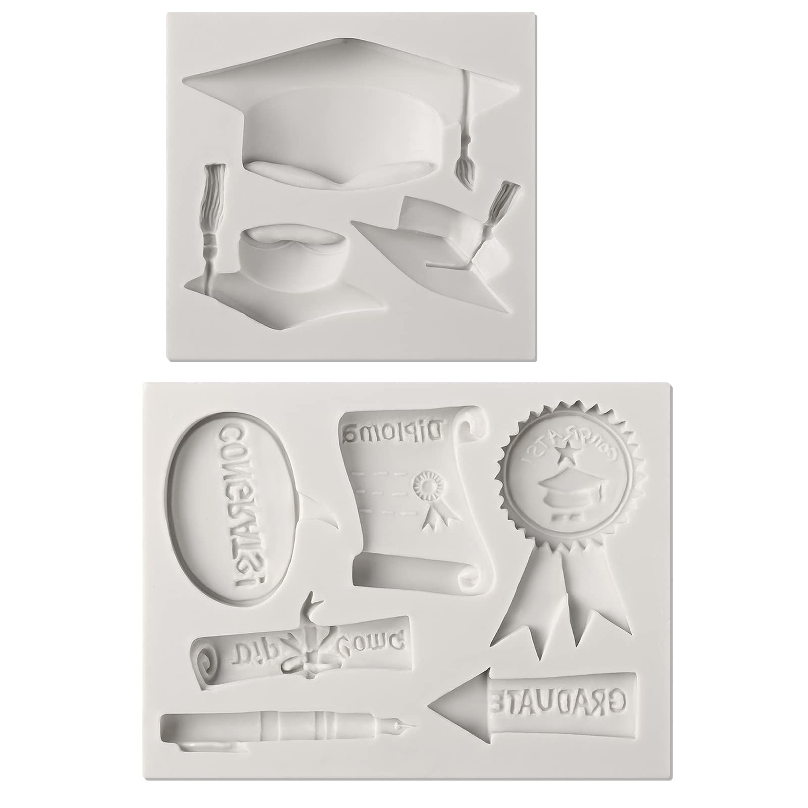 Sakolla Graduation Fondant Molds Silicone Doctoral TVS1 Cap Diploma ...
