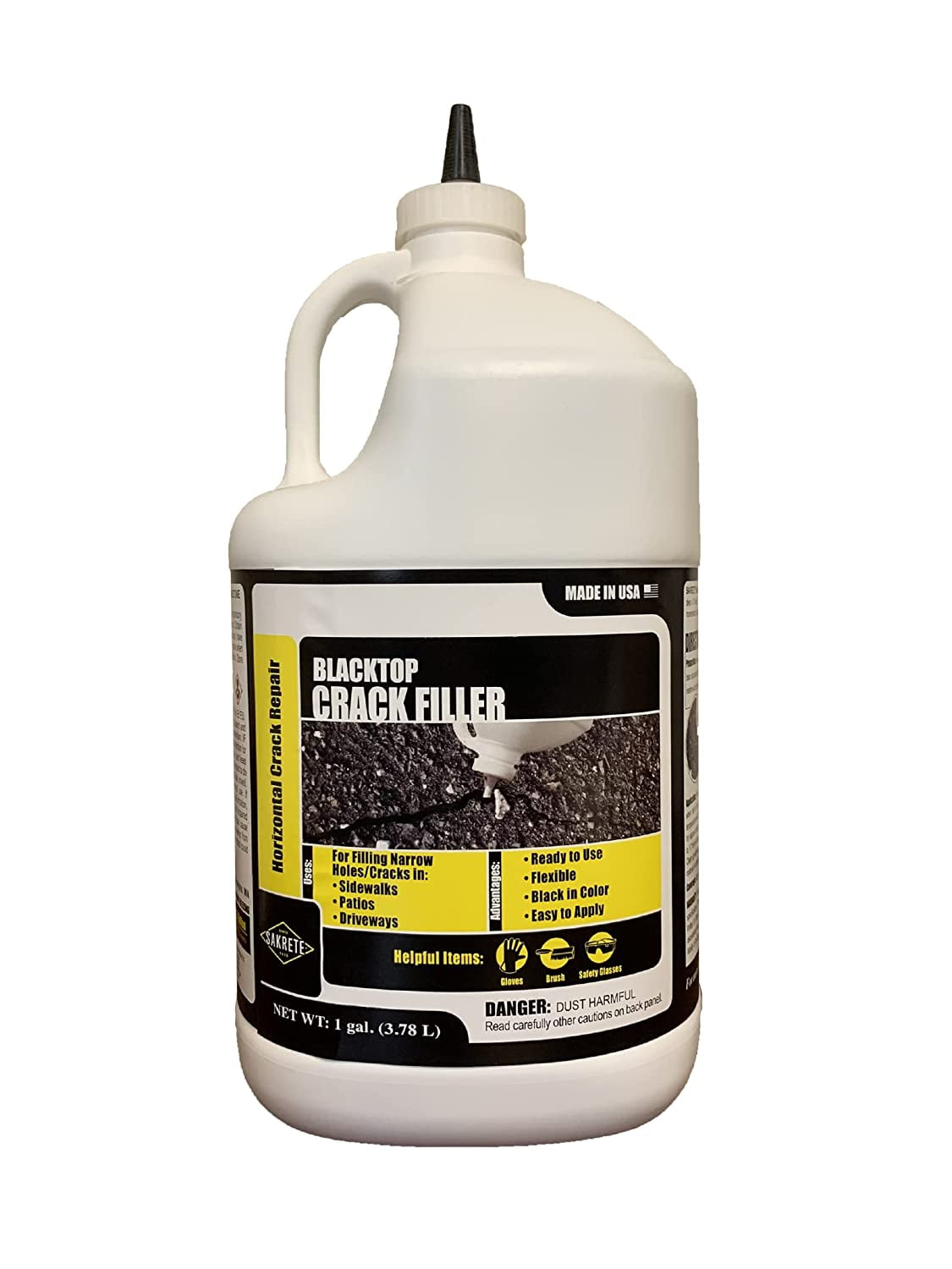 Sakrete 120039 Blacktop Crack Filler, 1 Gallon Industrial Sealant, 16 ...