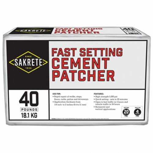 Sakrete 60200640 Fast Setting Cement Patcher, 40 Lbs. - Quantity 1 - Walmart.com
