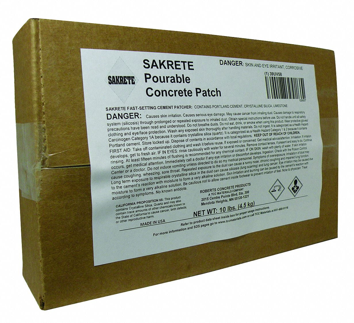 Sakrete Concrete Patch,10 lb.,Box 120037 - Walmart.com