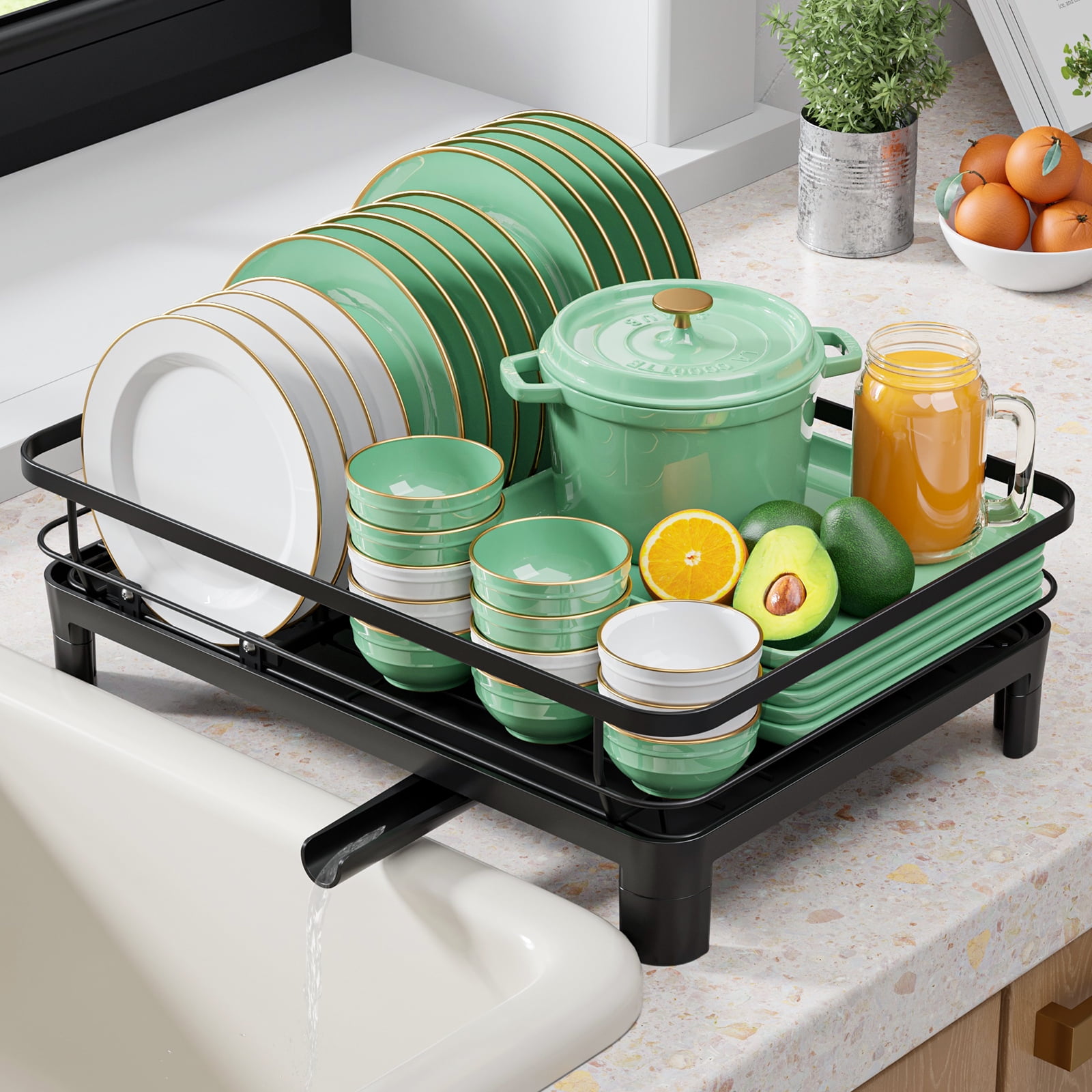 Sakugi Dish Drying Rack - Compact Dish Rack for Kitchen Counter ...